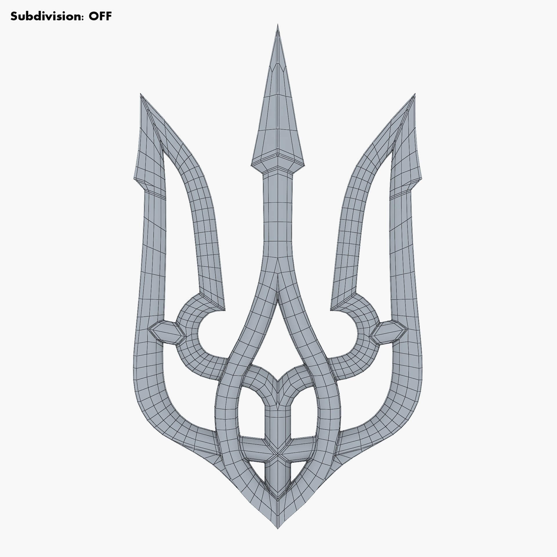Stylized Ukrainian Tryzub M 2 - 3D Model by Zurel