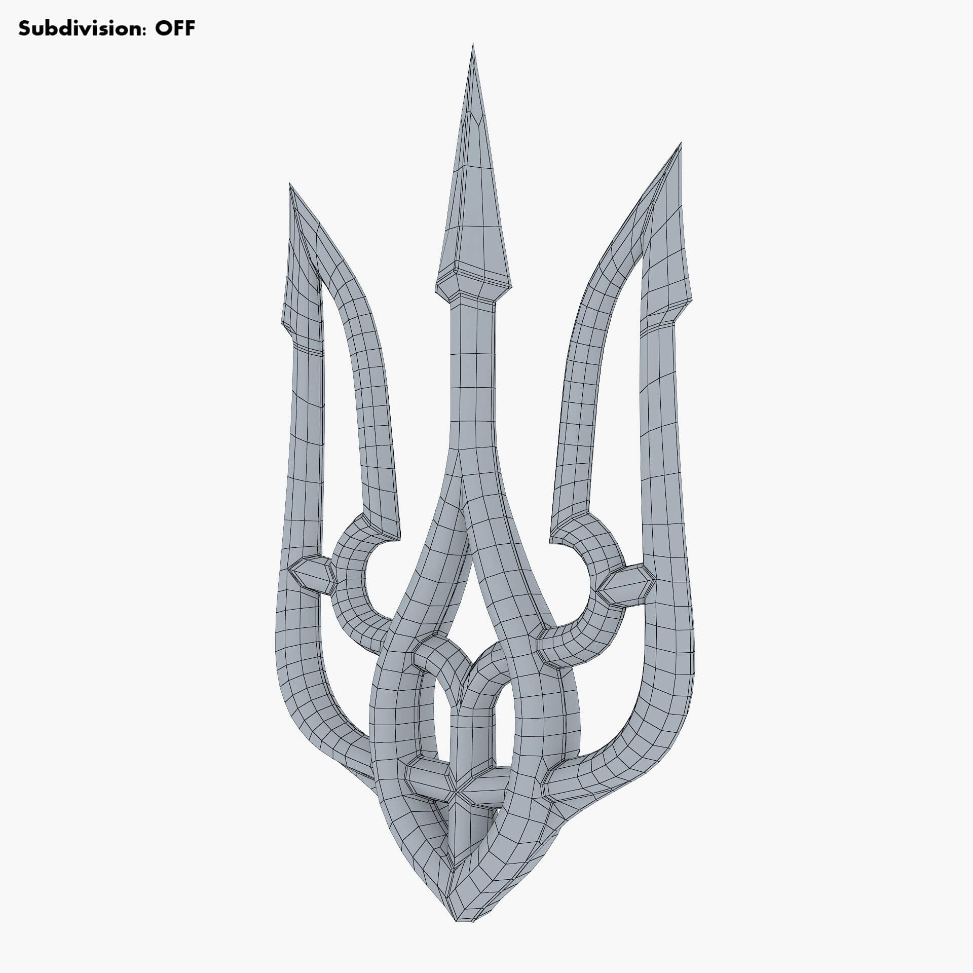 Stylized Ukrainian Tryzub M 2 - 3D Model by Zurel