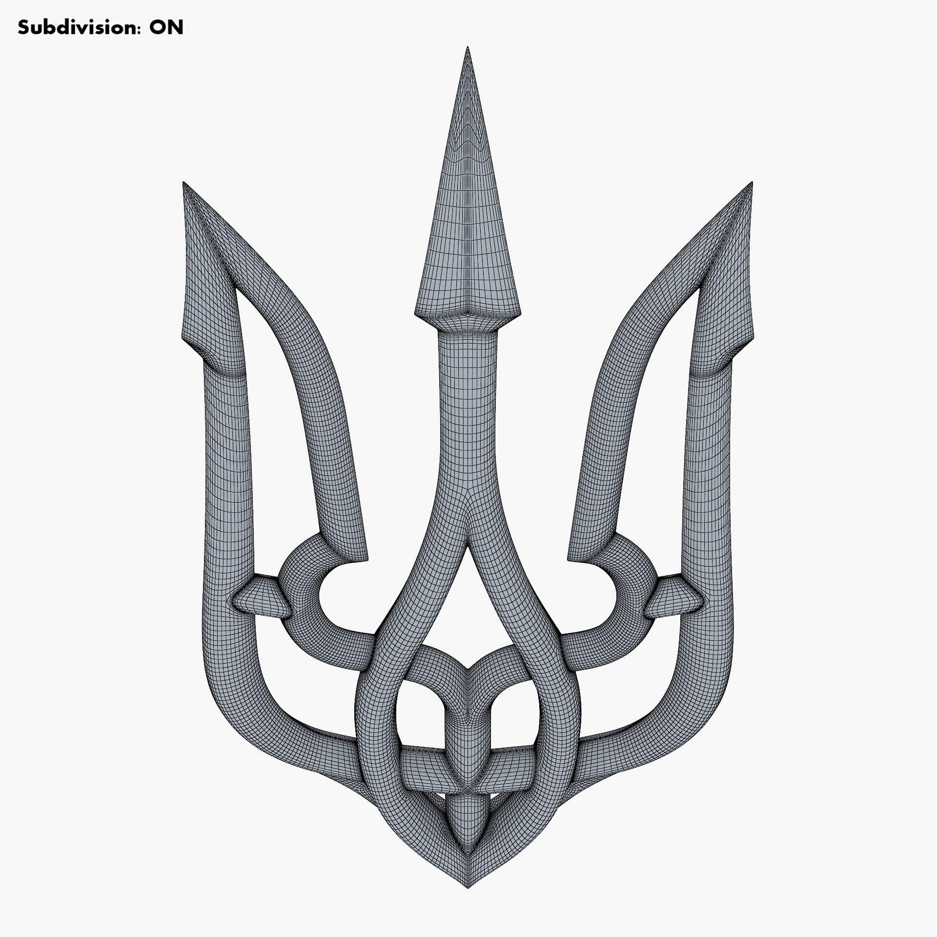 Stylized Ukrainian Tryzub M 2 - 3D Model by Zurel