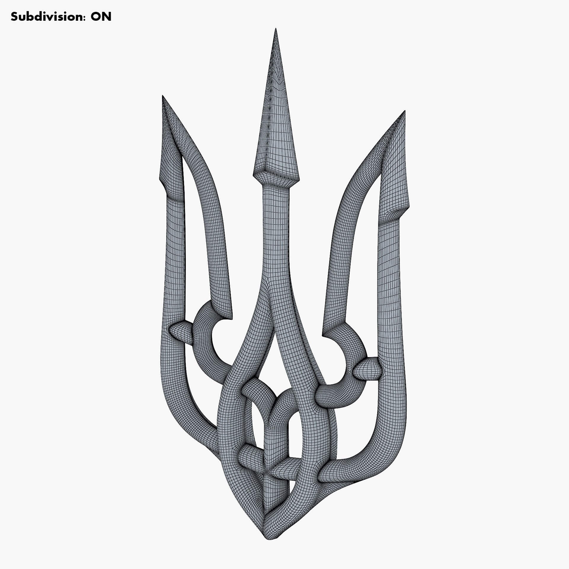 Stylized Ukrainian Tryzub M 2 - 3D Model by Zurel