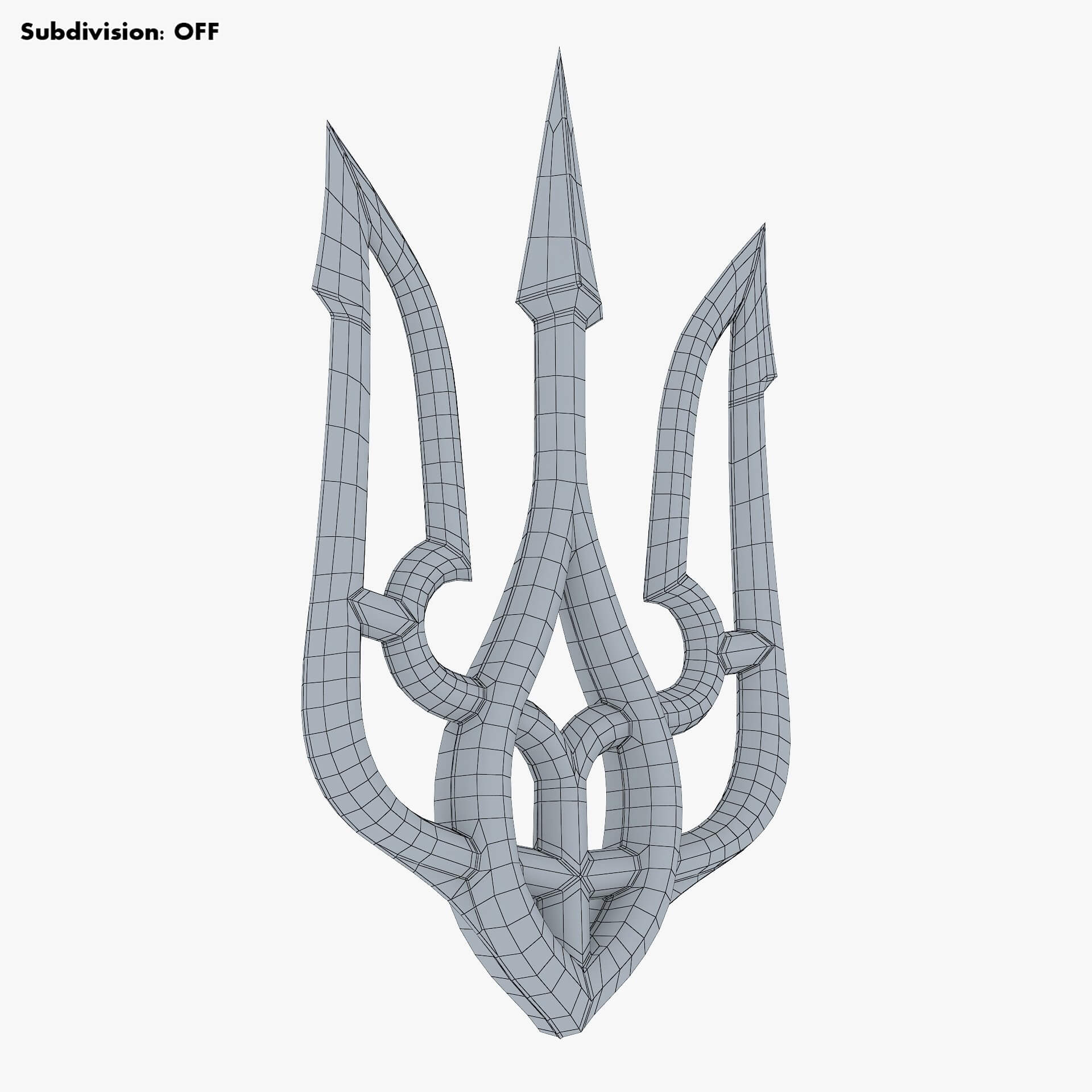 Stylized Ukrainian Tryzub M 2 - 3D Model by Zurel