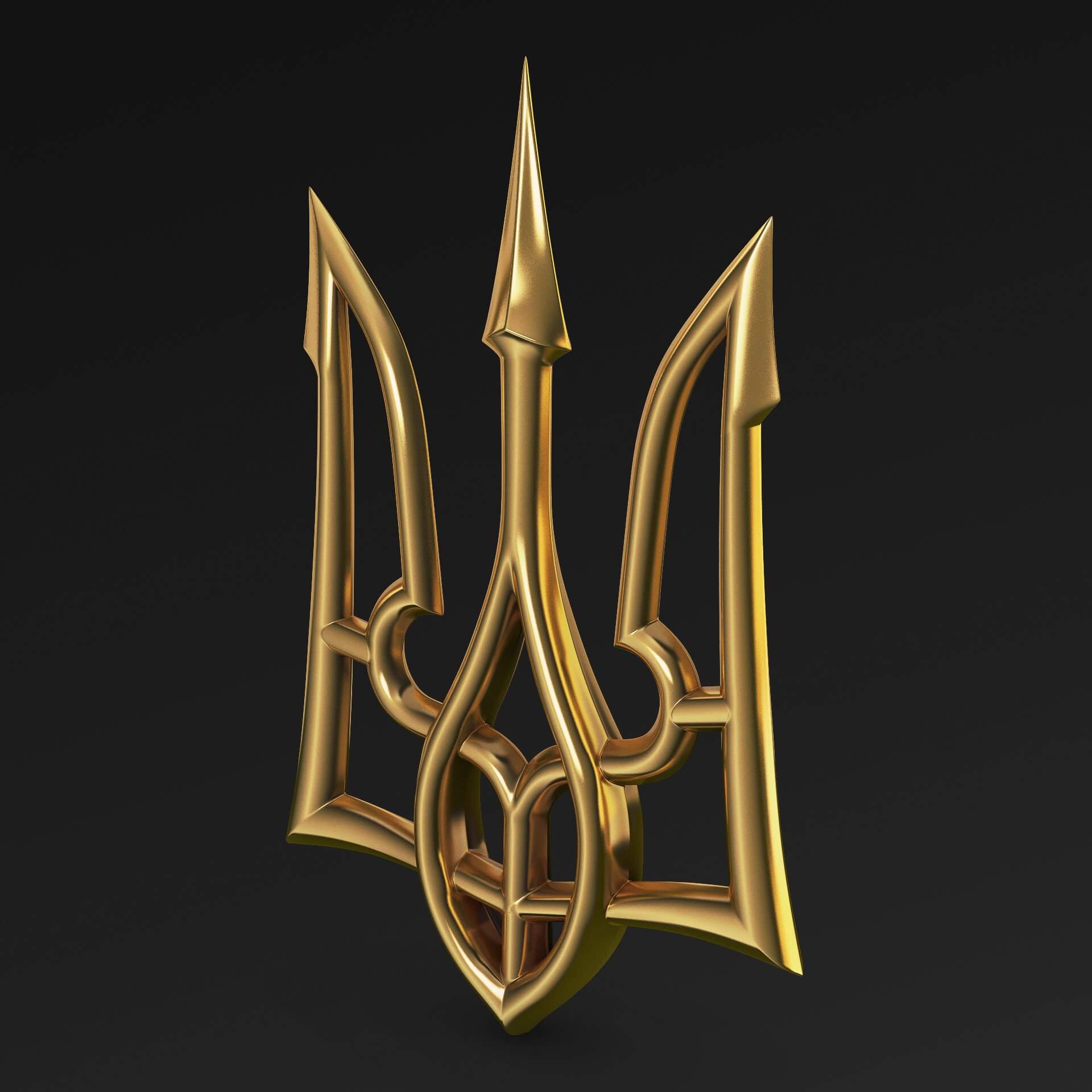 Stylized Ukrainian Tryzub M 3 - 3D Model by Zurel