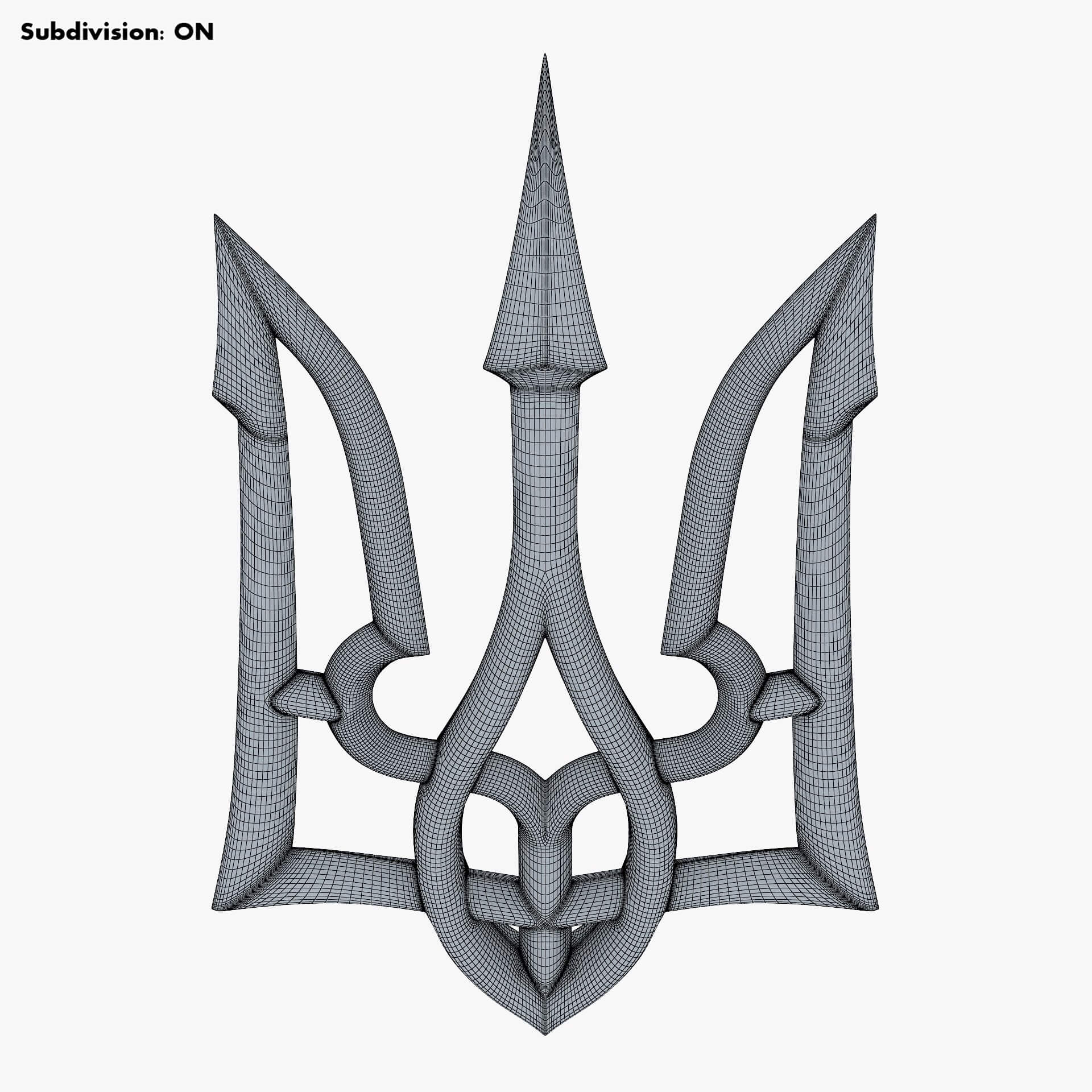 Stylized Ukrainian Tryzub M 3 - 3D Model by Zurel