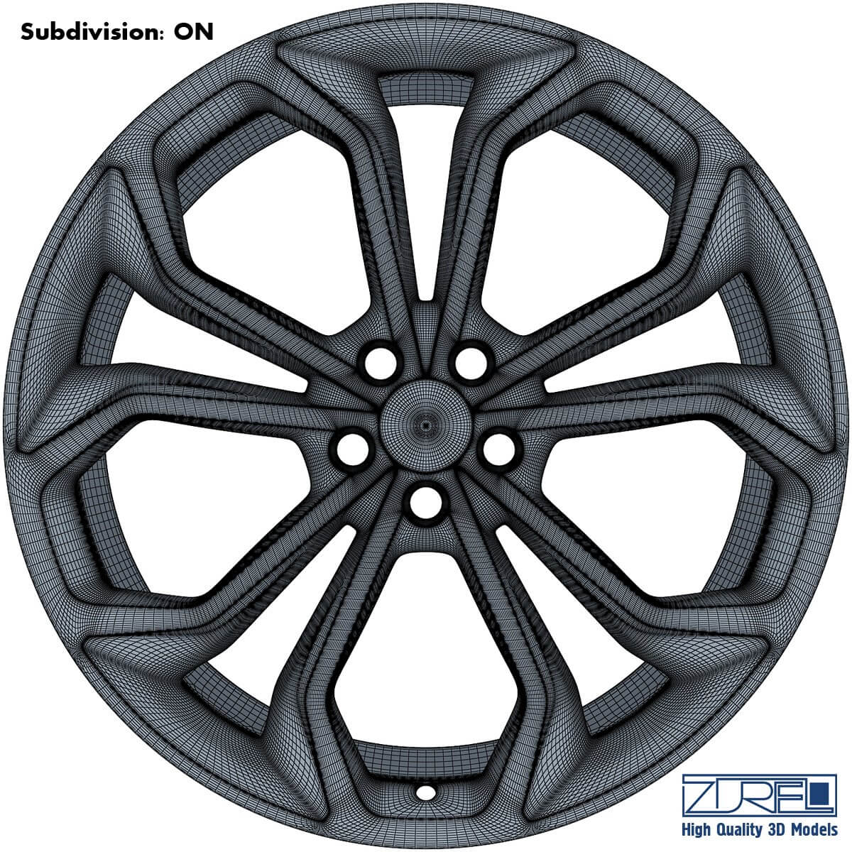 Taurus SHO 20 Machined Wheel Black V 1 - 3D Model by Zurel