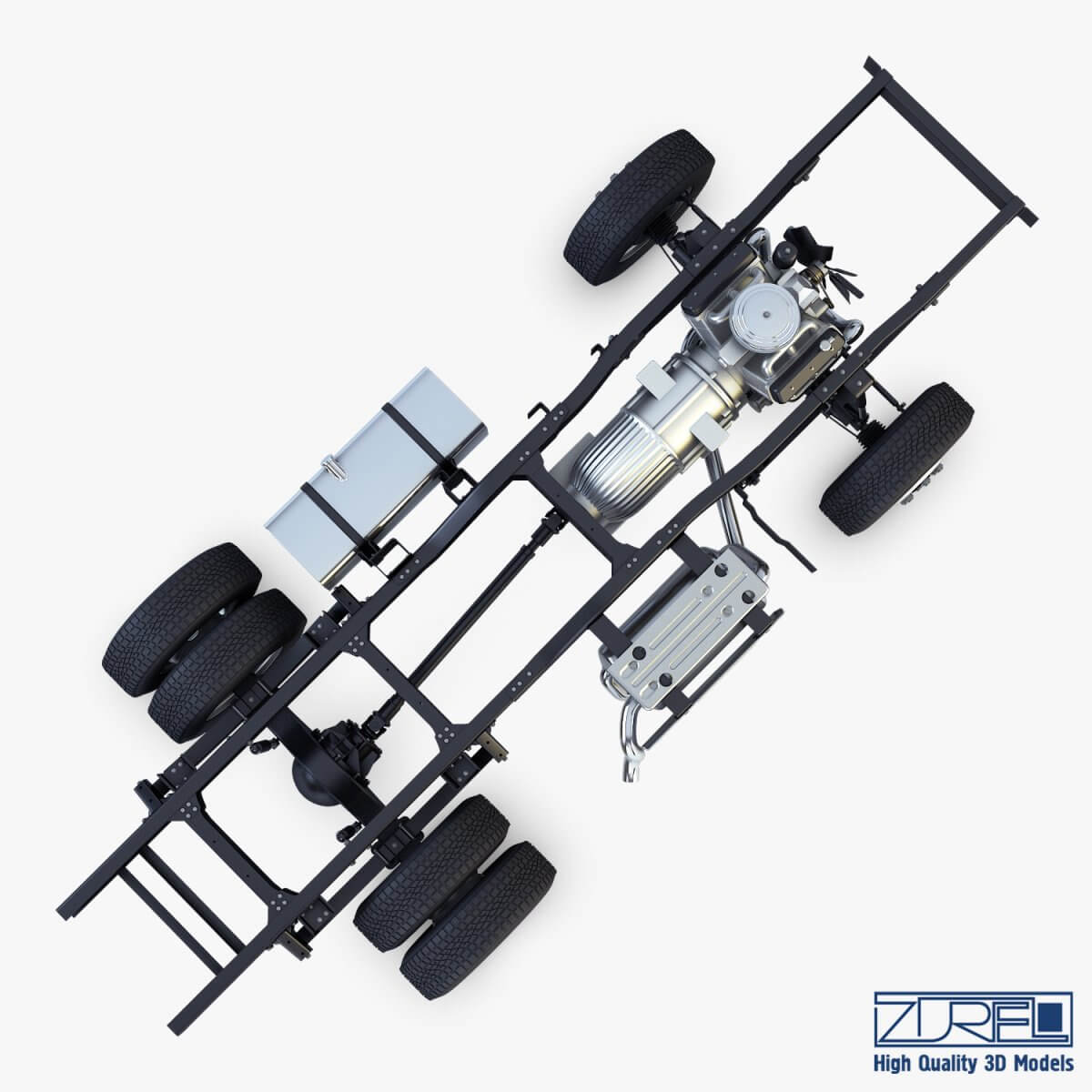 Truck Chassis 4x4 V 1 - 3D Model by Zurel