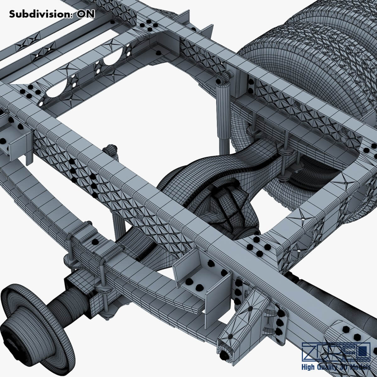 Truck Chassis 4x4 V 1 - 3D Model by Zurel