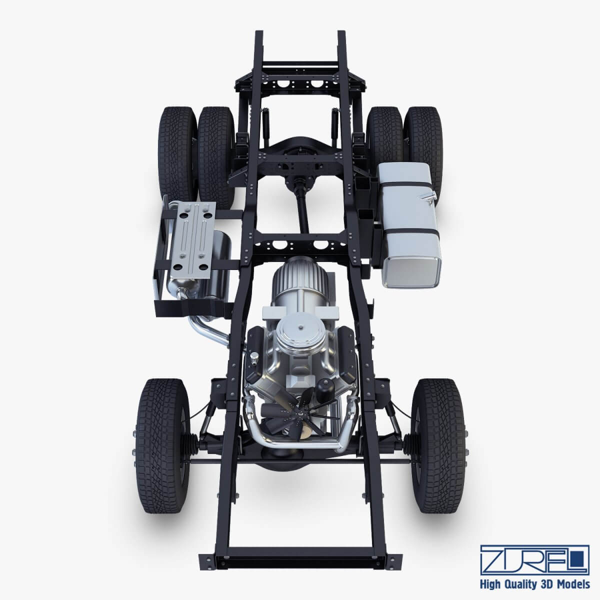 Truck Chassis 4x4 V 1 - 3D Model by Zurel