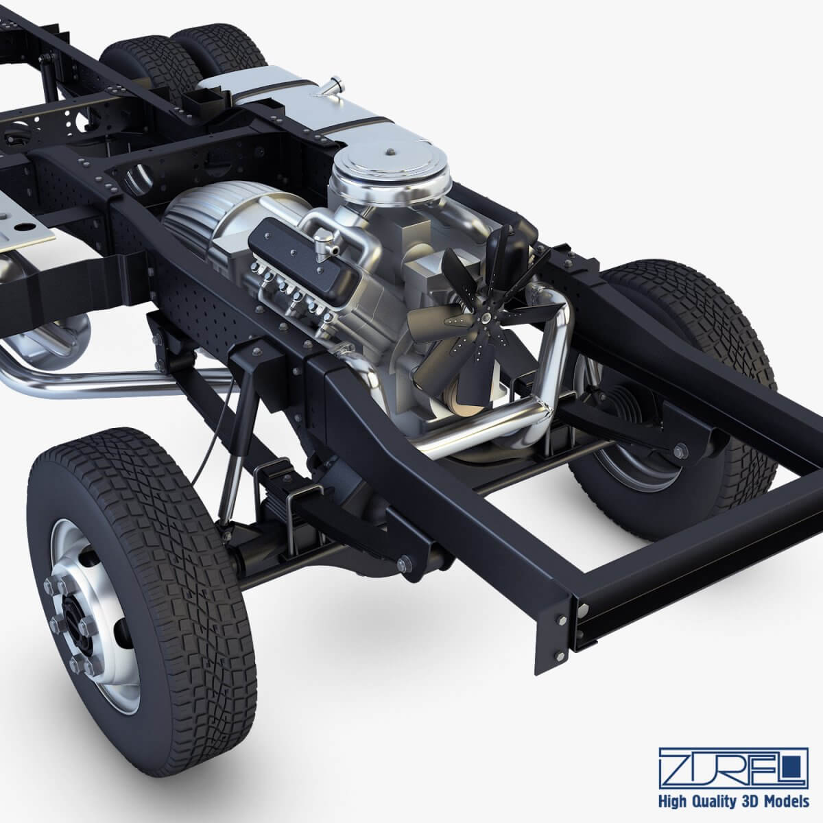 Truck Chassis 4x4 V 1 - 3D Model by Zurel