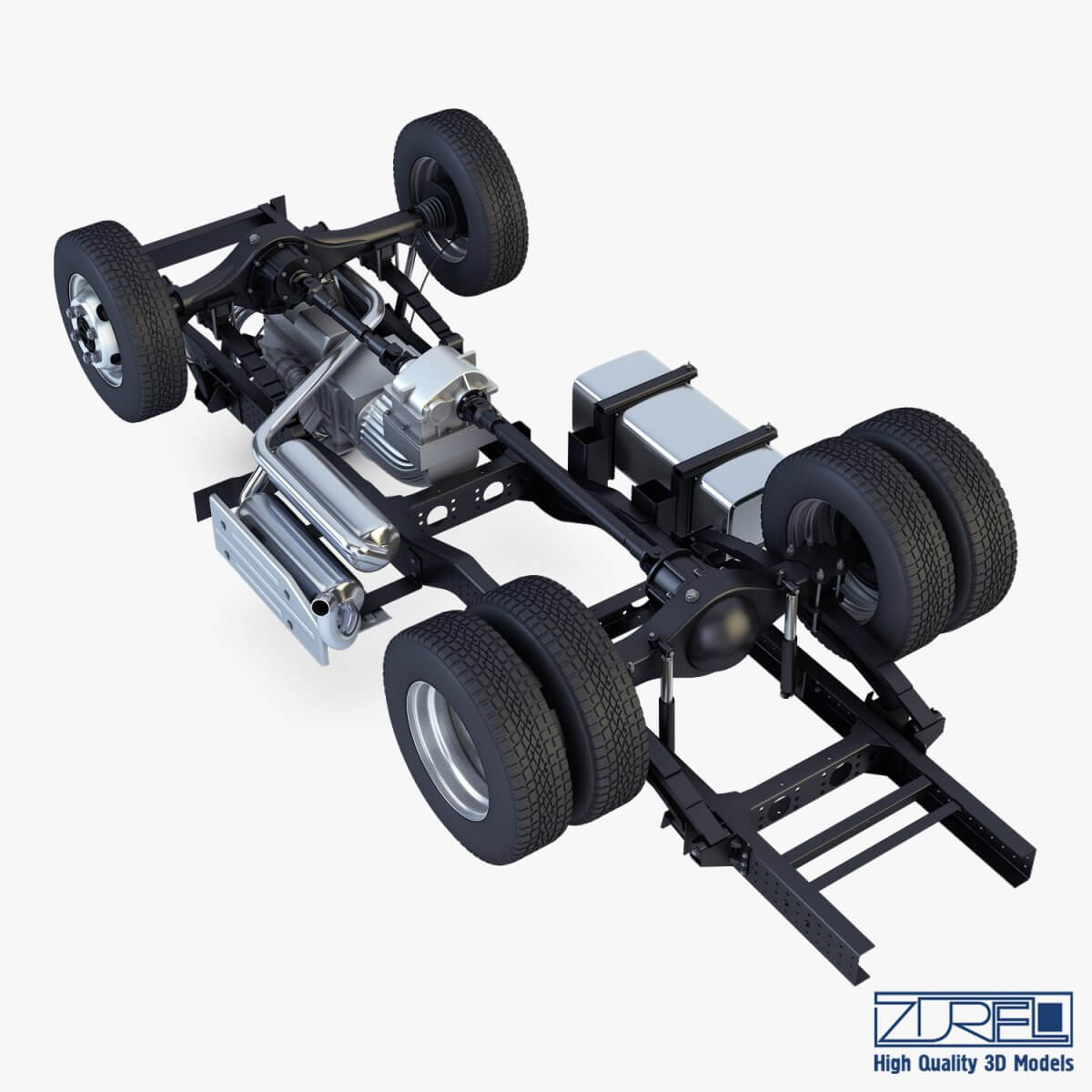 Truck Chassis 4x4 V 1 - 3D Model by Zurel