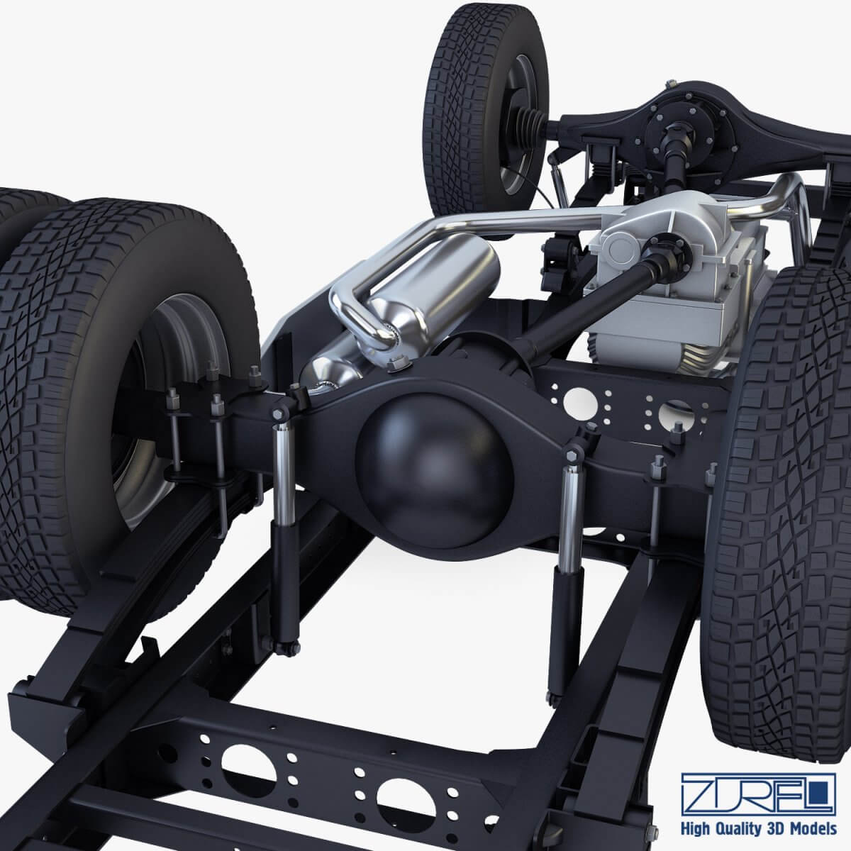 Truck Chassis 4x4 V 1 - 3D Model by Zurel