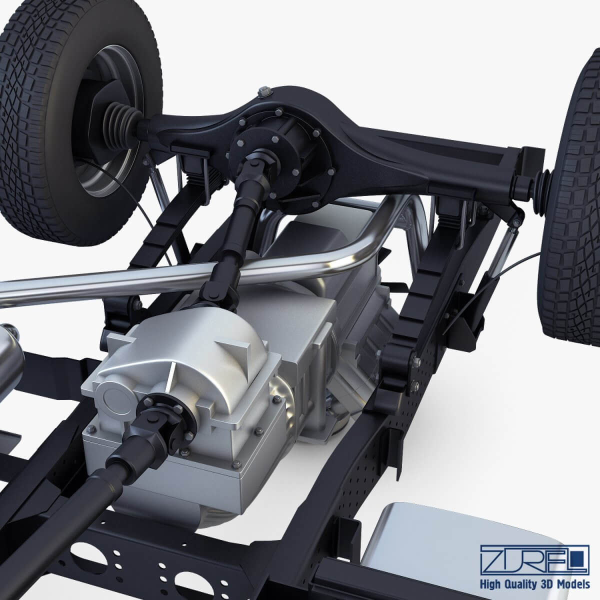 Truck Chassis 4x4 V 1 - 3D Model by Zurel