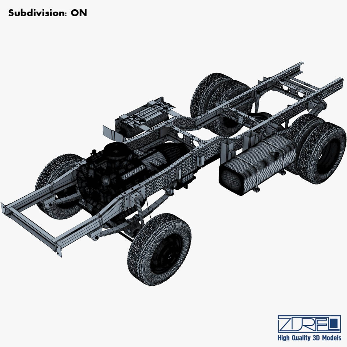 Truck Chassis 4x4 V 1 - 3D Model by Zurel