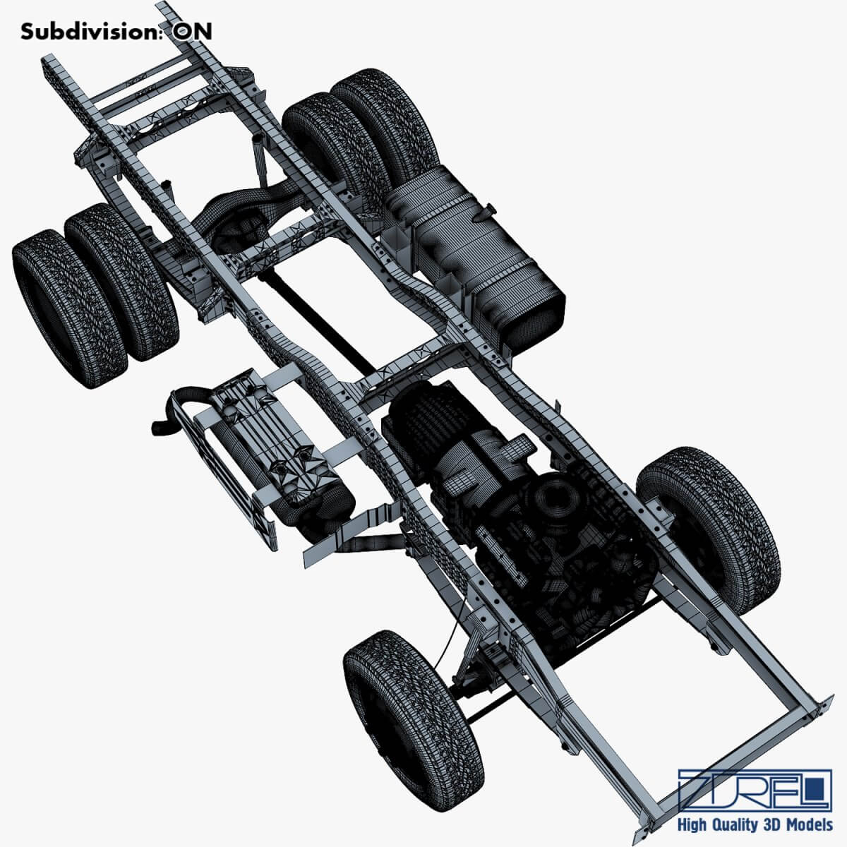 Truck Chassis 4x4 V 1 - 3D Model by Zurel