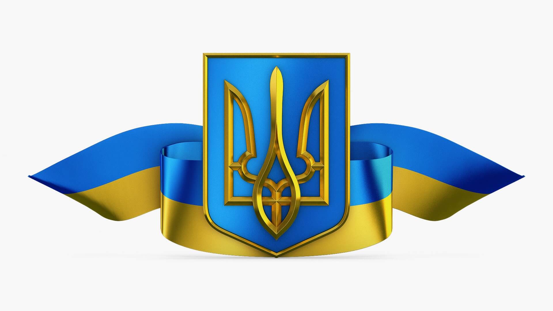 Ukraine State Emblem Flag M 1 - 3D Model by Zurel