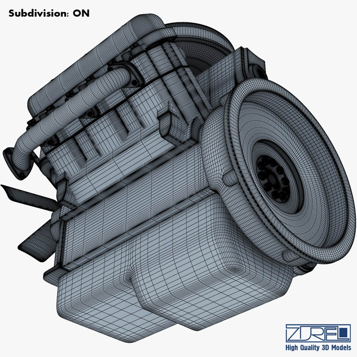 V6 Type Engine V 1 - 3D Model by Zurel
