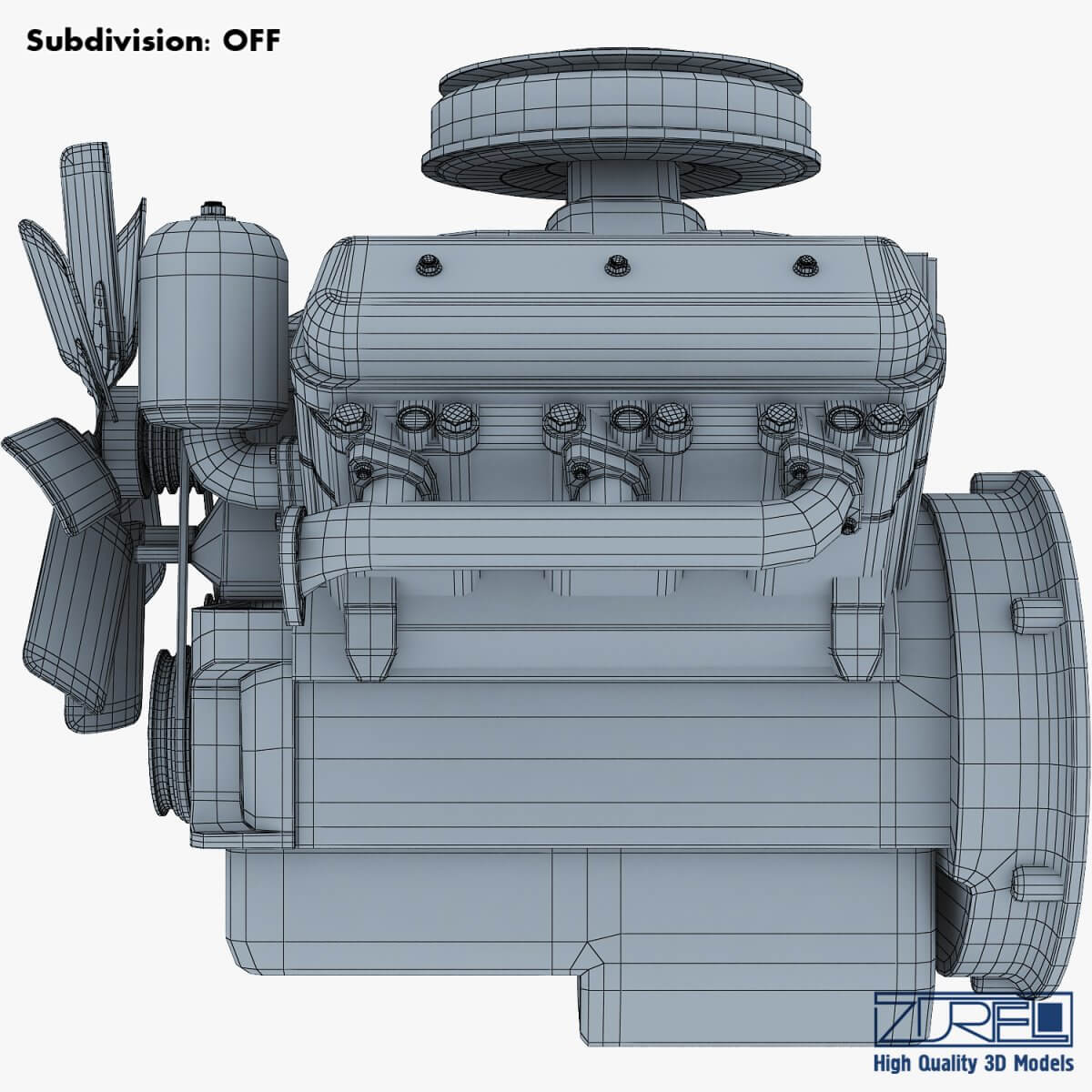 V6 Type Engine V 1 - 3D Model by Zurel