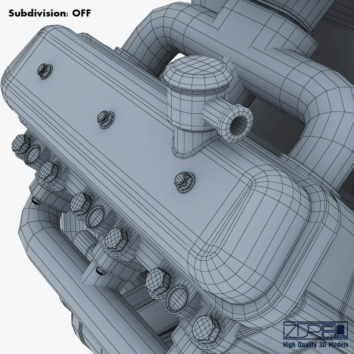 V6 Type Engine V 1 - 3D Model by Zurel