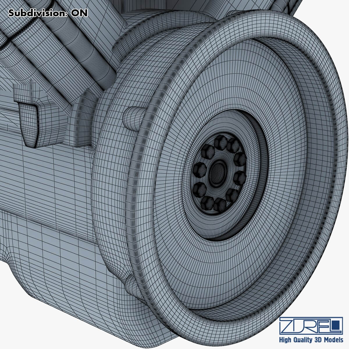 V6 Type Engine V 1 - 3D Model by Zurel