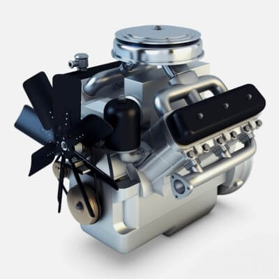 V6 Type Engine V 1 - 3D Model by Zurel