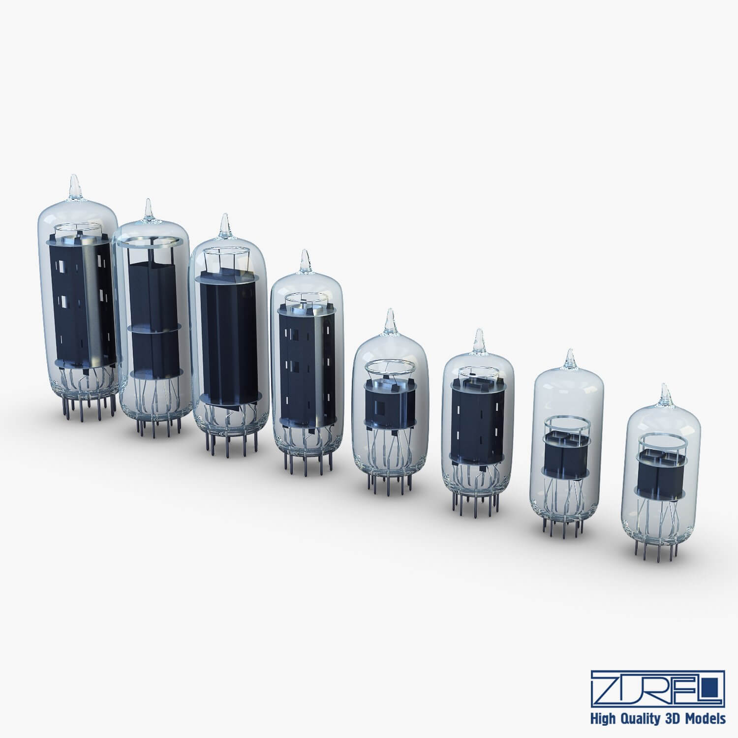 Vacuum Tubes Set - 3D Model by Zurel