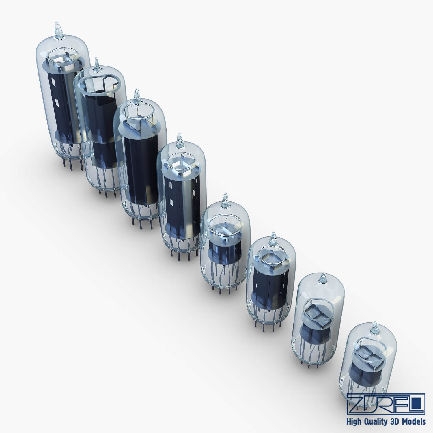 Vacuum Tubes Set - 3D Model by Zurel