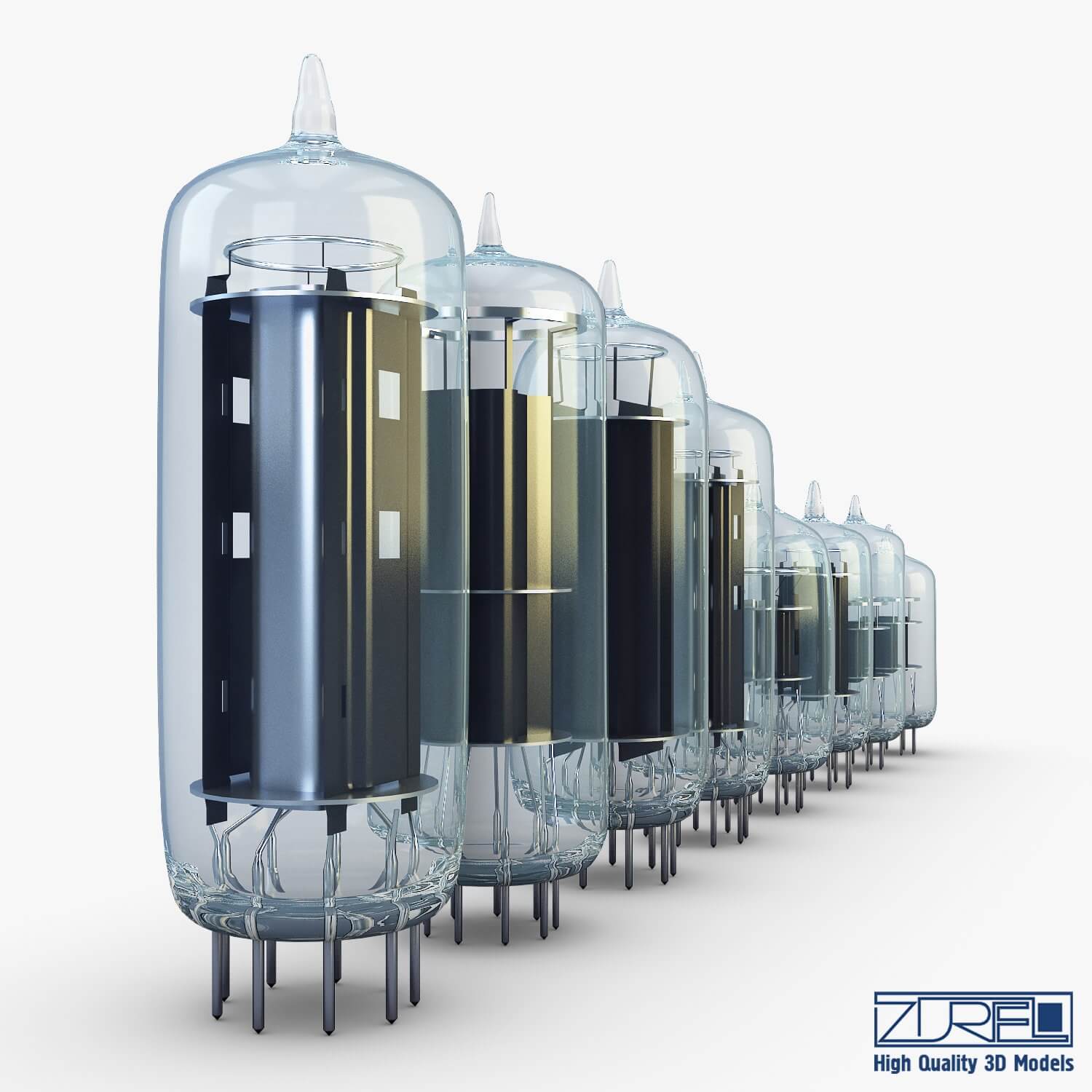 Vacuum Tubes Set - 3D Model by Zurel