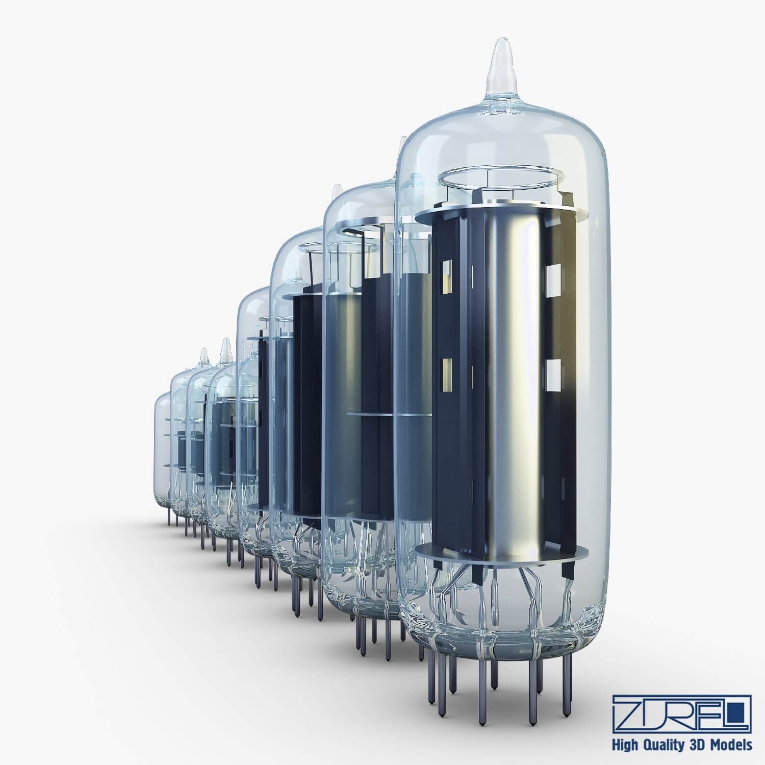 Vacuum Tubes Set - 3D Model by Zurel