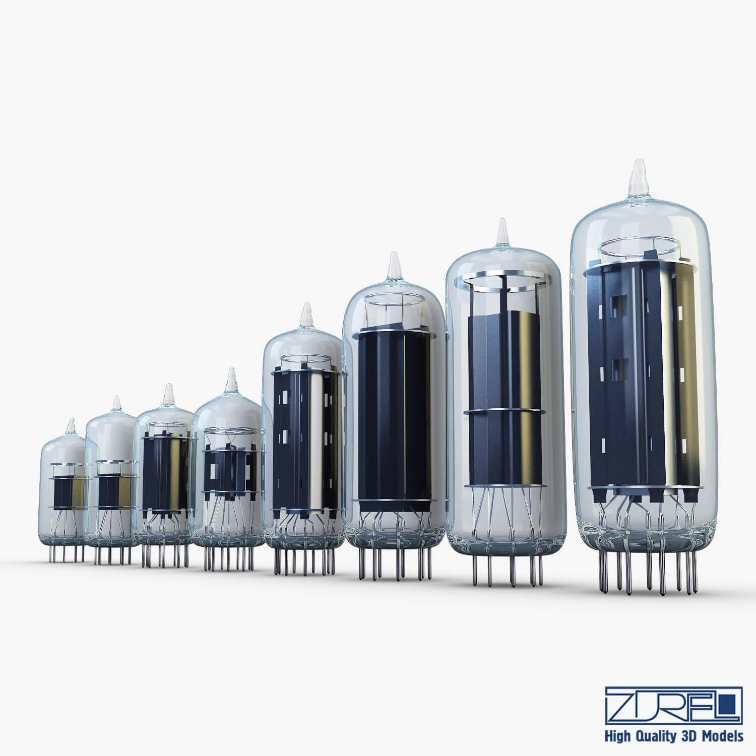 Vacuum Tubes Set - 3D Model by Zurel