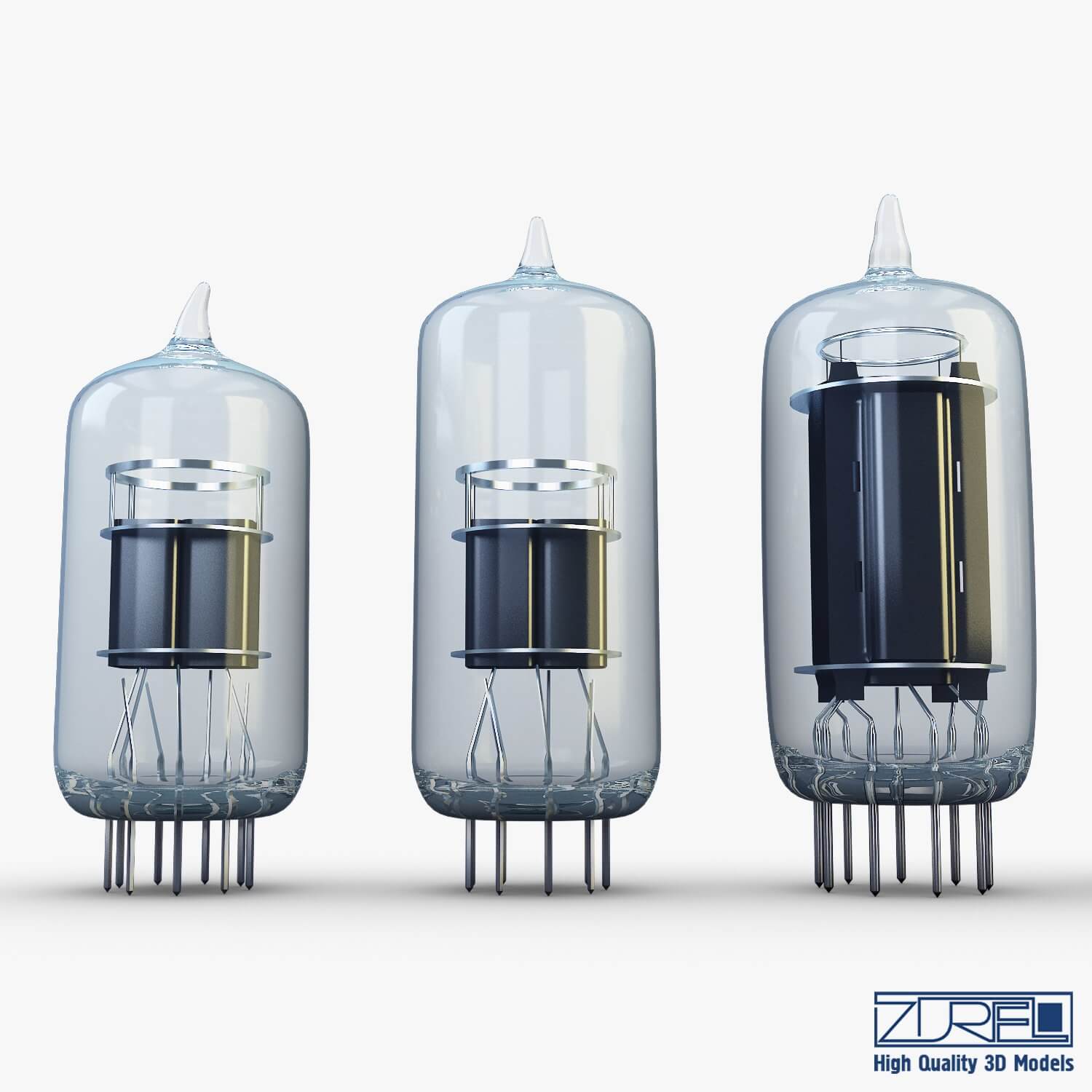 Vacuum Tubes Set - 3D Model by Zurel