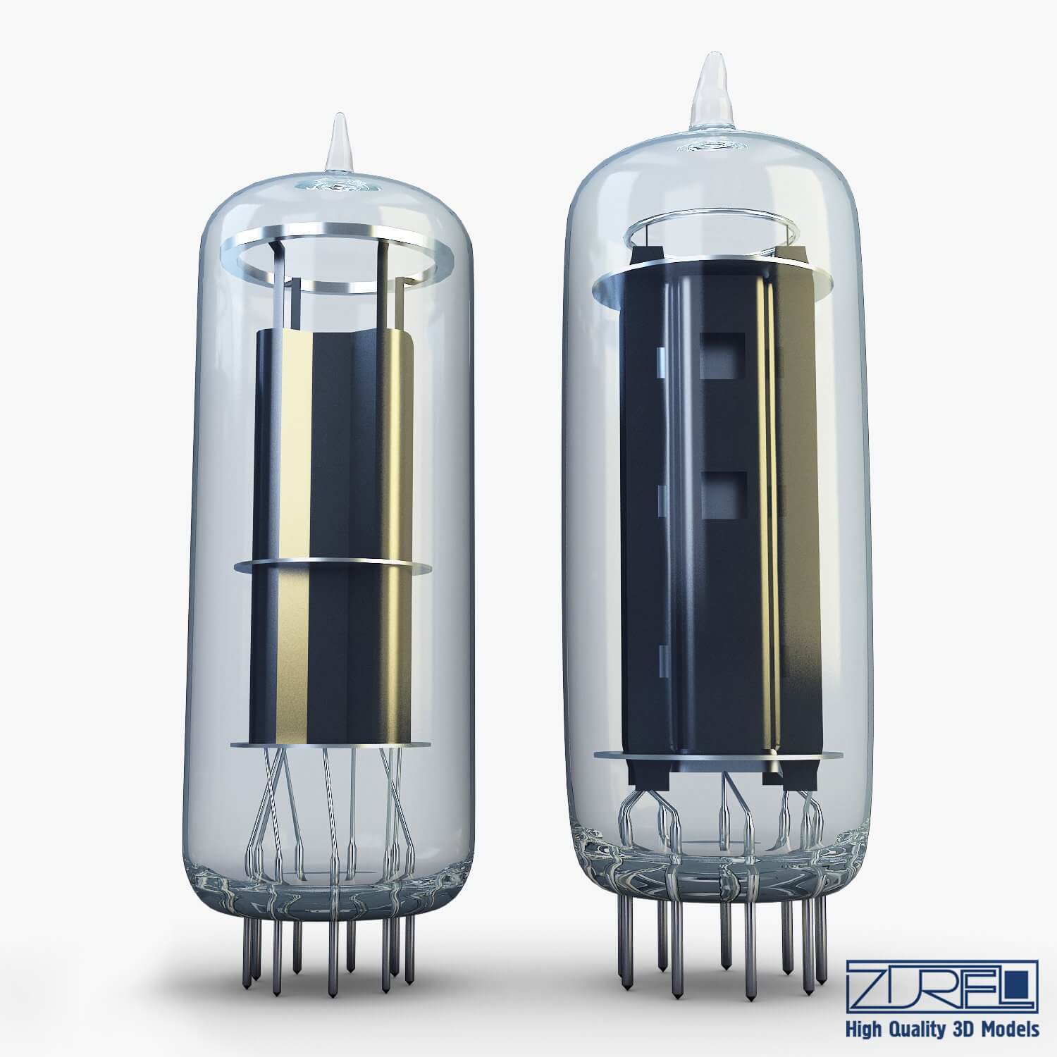 Vacuum Tubes Set - 3D Model by Zurel