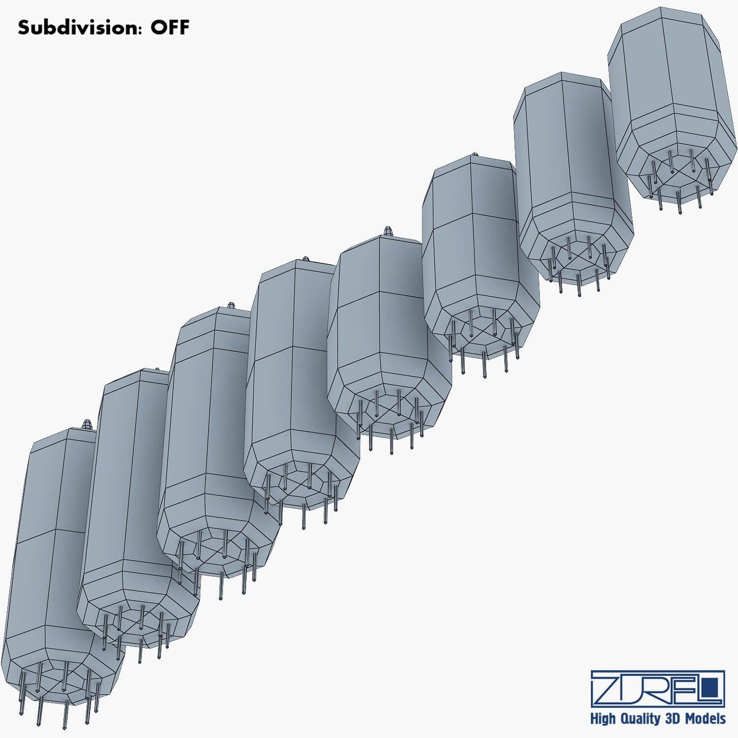 Vacuum Tubes Set - 3D Model by Zurel