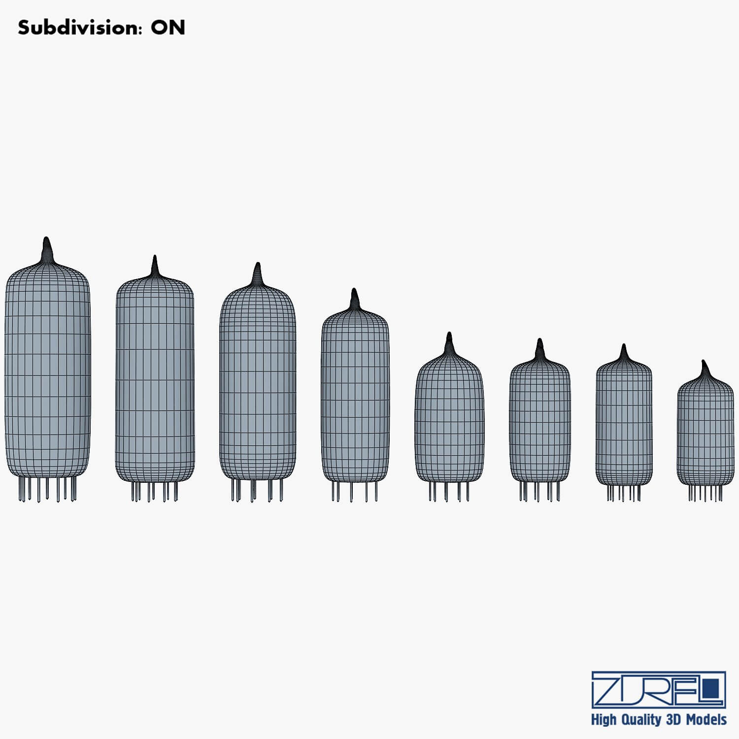 Vacuum Tubes Set - 3D Model by Zurel