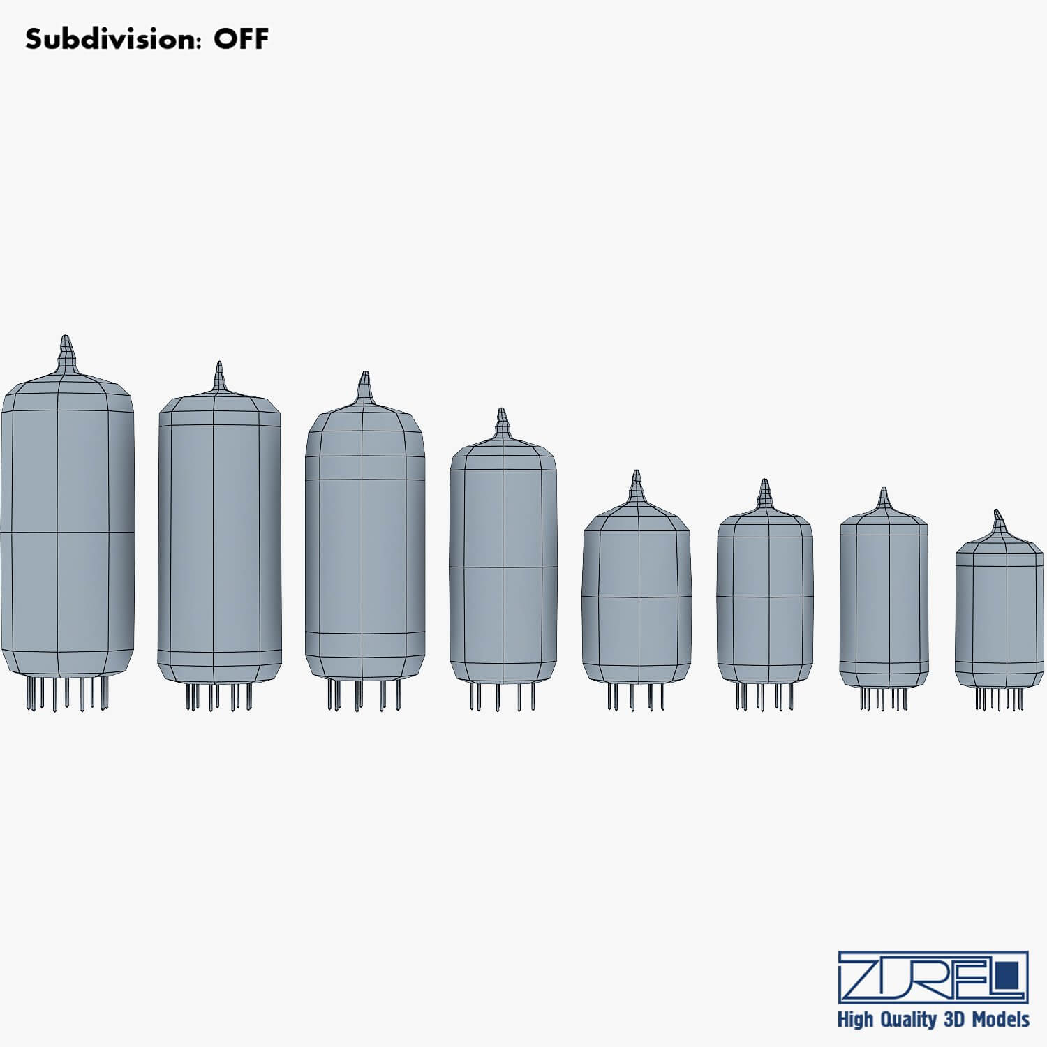 Vacuum Tubes Set - 3D Model by Zurel