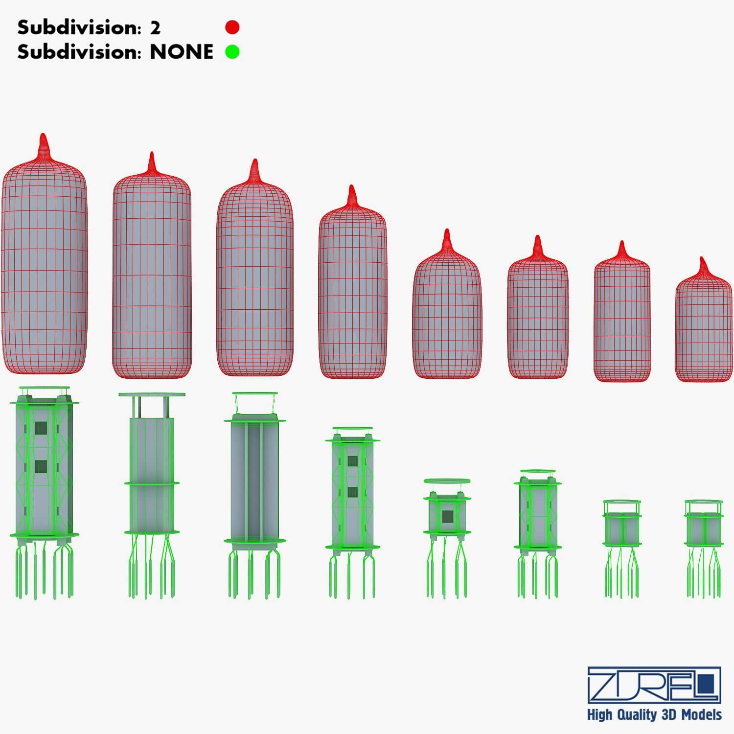 Vacuum Tubes Set - 3D Model by Zurel