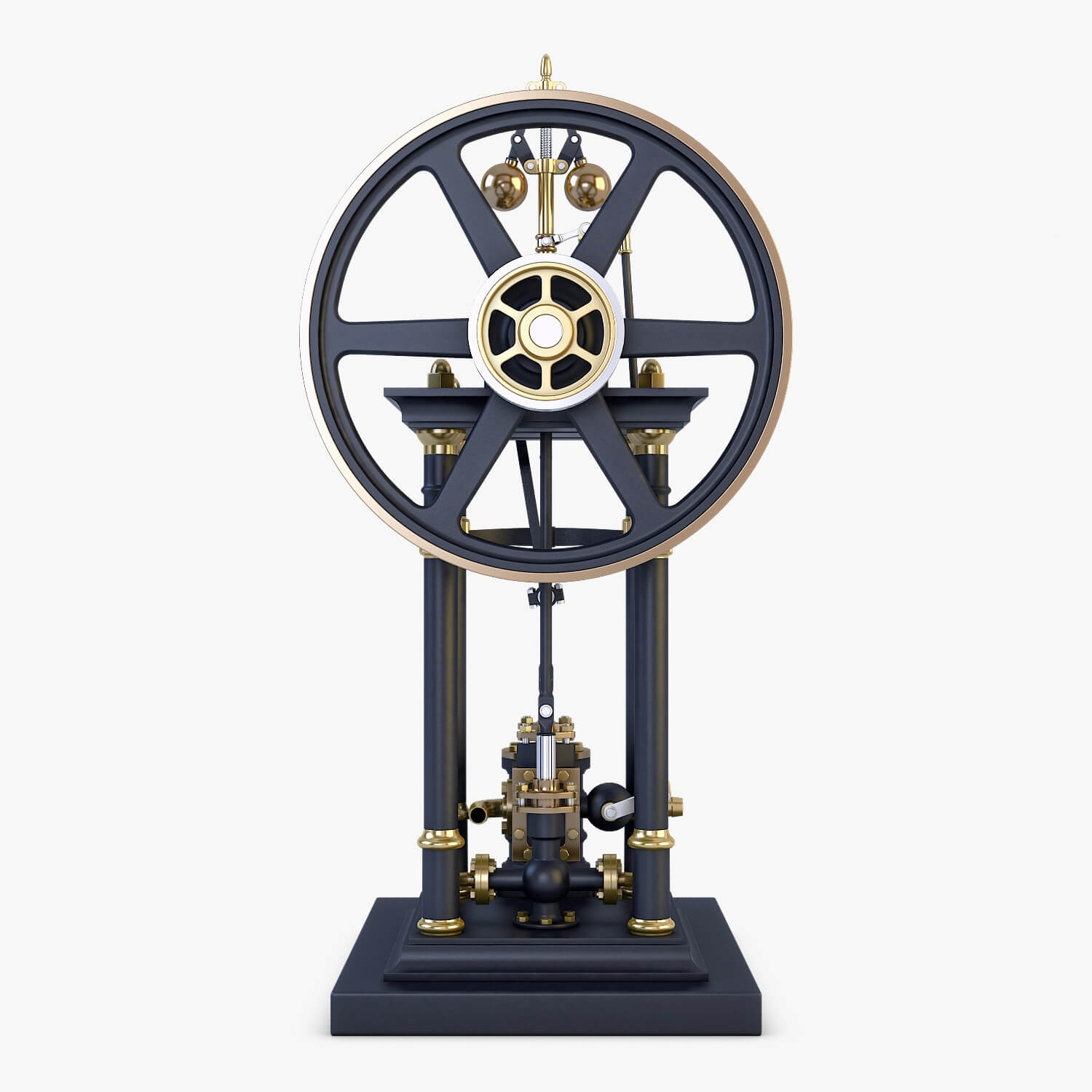 Classic Beam Steam Engine With Flywheel M1 - 3D Model by Zurel