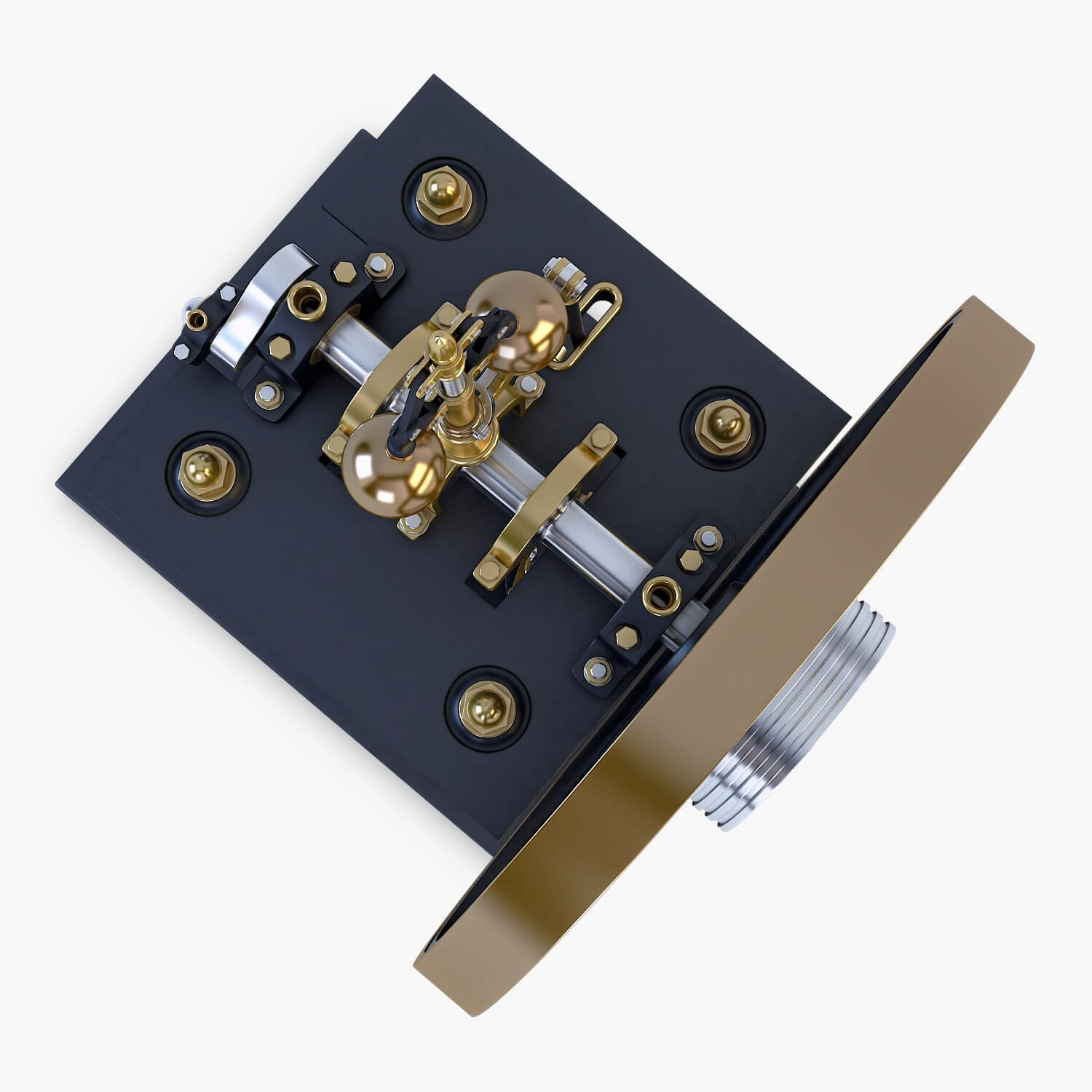 Classic Beam Steam Engine With Flywheel M1 - 3D Model by Zurel