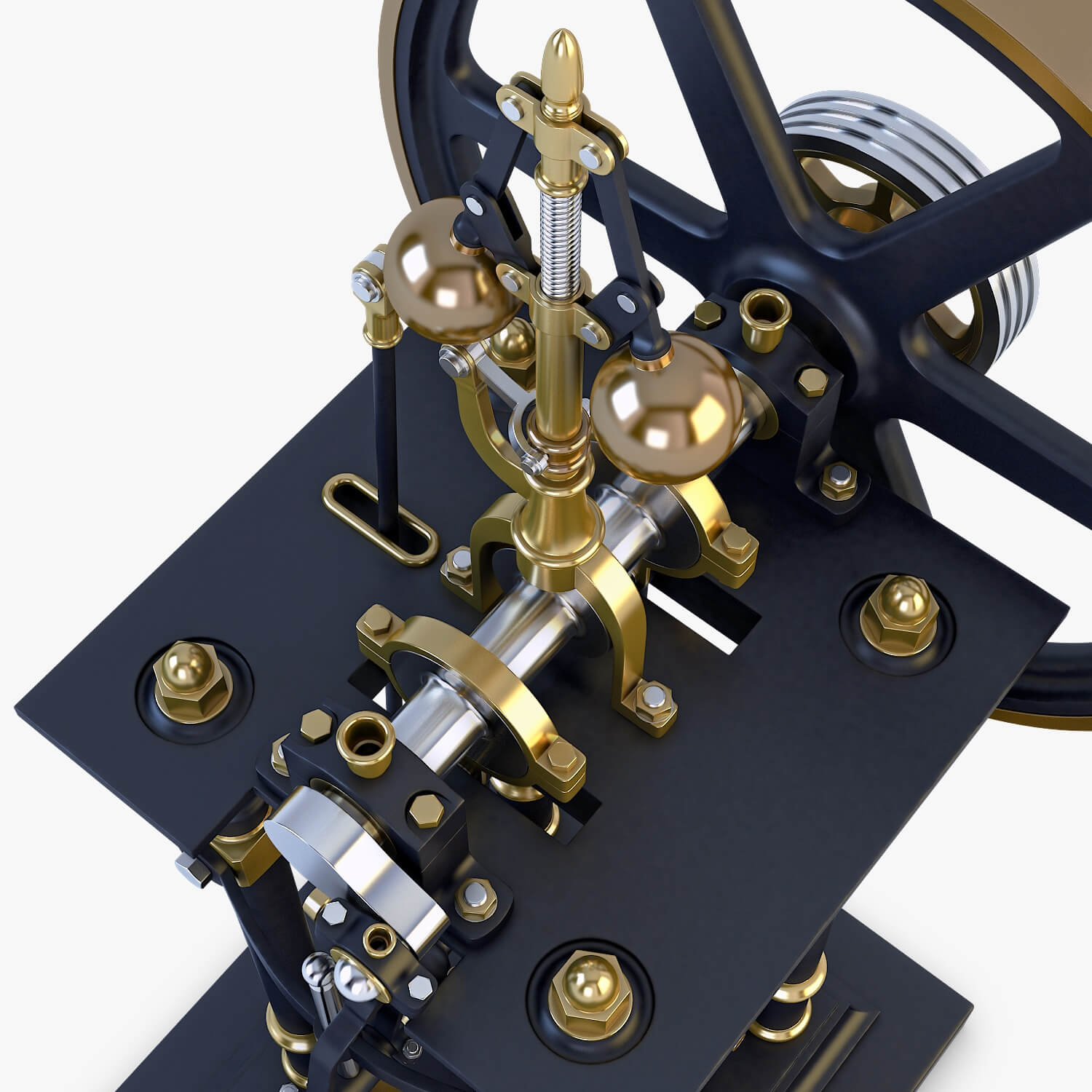 Classic Beam Steam Engine With Flywheel M1 - 3D Model by Zurel