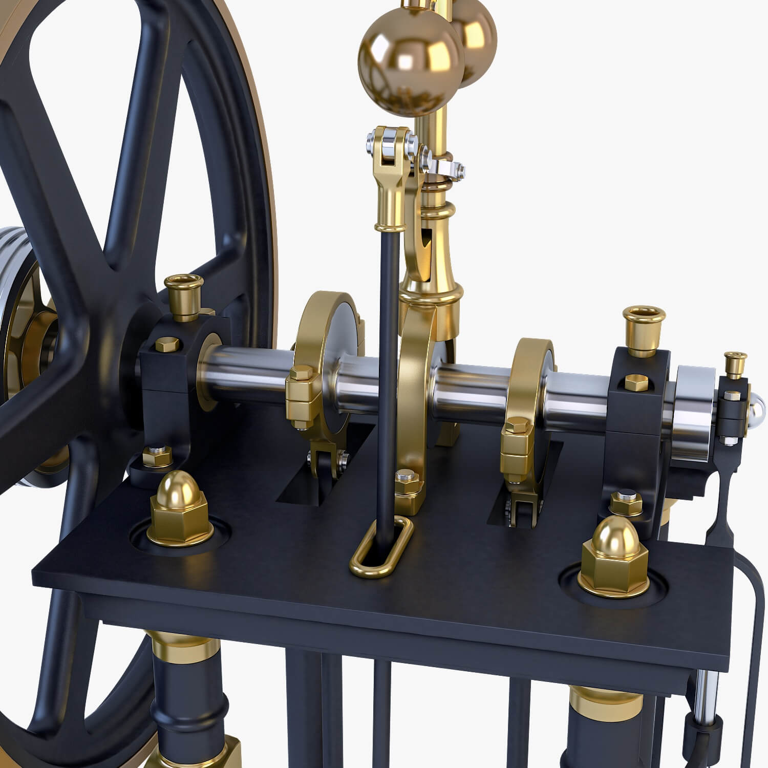 Classic Beam Steam Engine With Flywheel M1 - 3D Model by Zurel