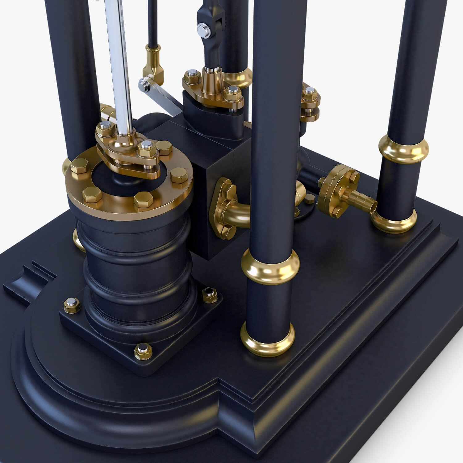 Classic Beam Steam Engine With Flywheel M1 - 3D Model by Zurel