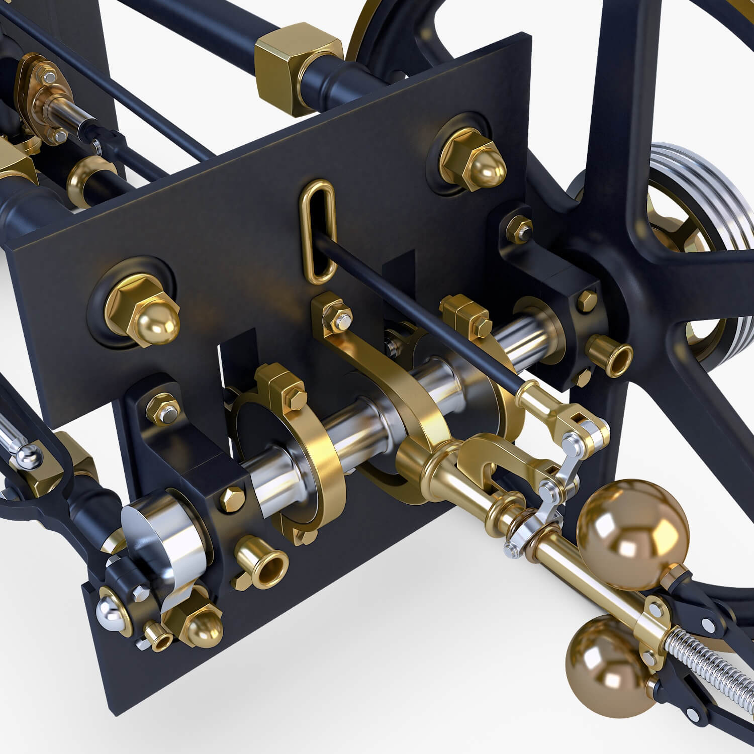 Classic Beam Steam Engine With Flywheel M1 - 3D Model by Zurel