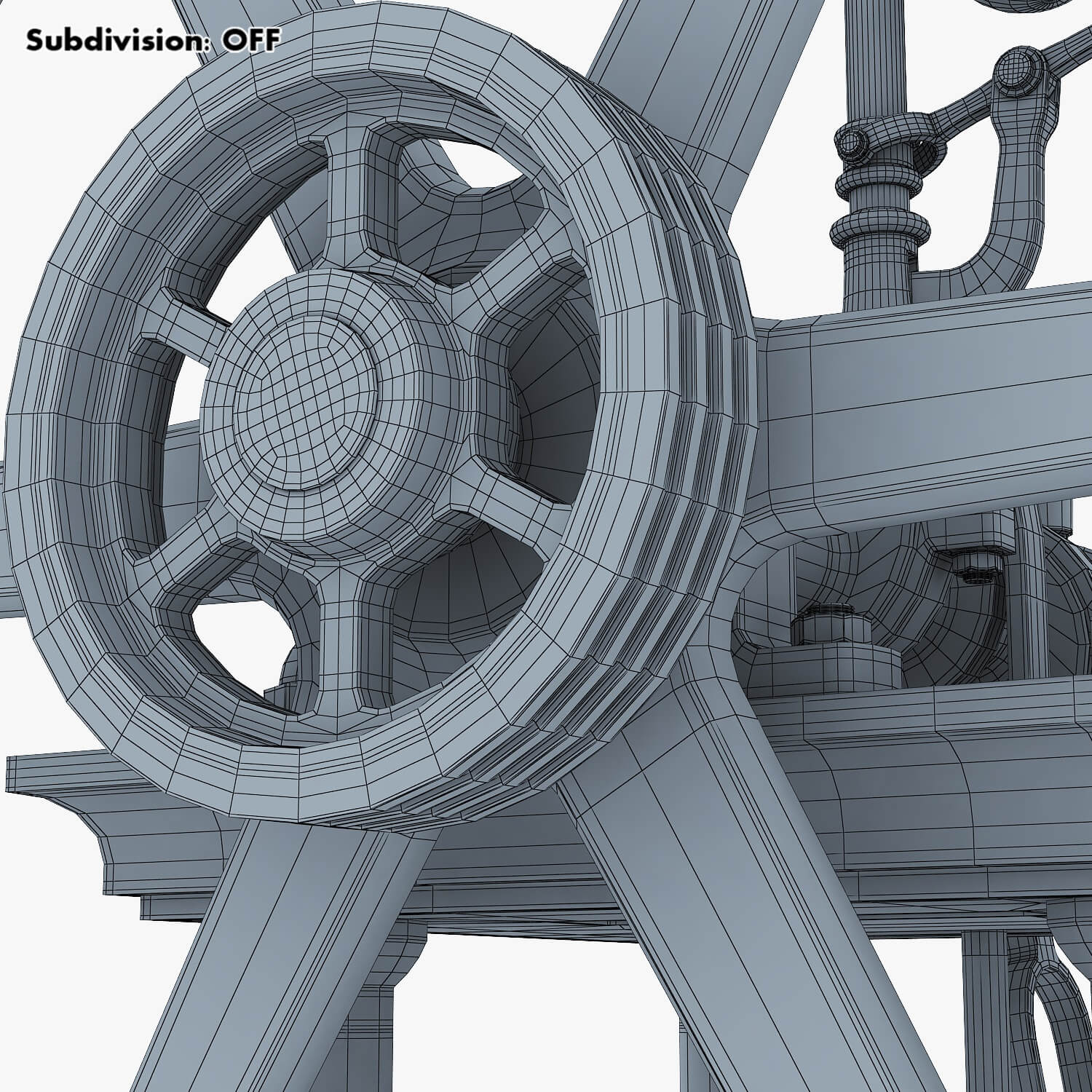 Classic Beam Steam Engine With Flywheel M1 - 3D Model by Zurel