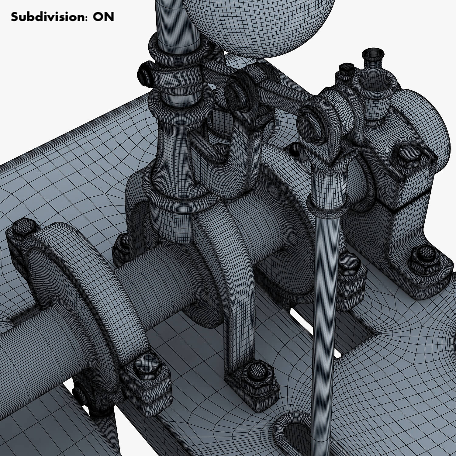 Classic Beam Steam Engine With Flywheel M1 - 3D Model by Zurel