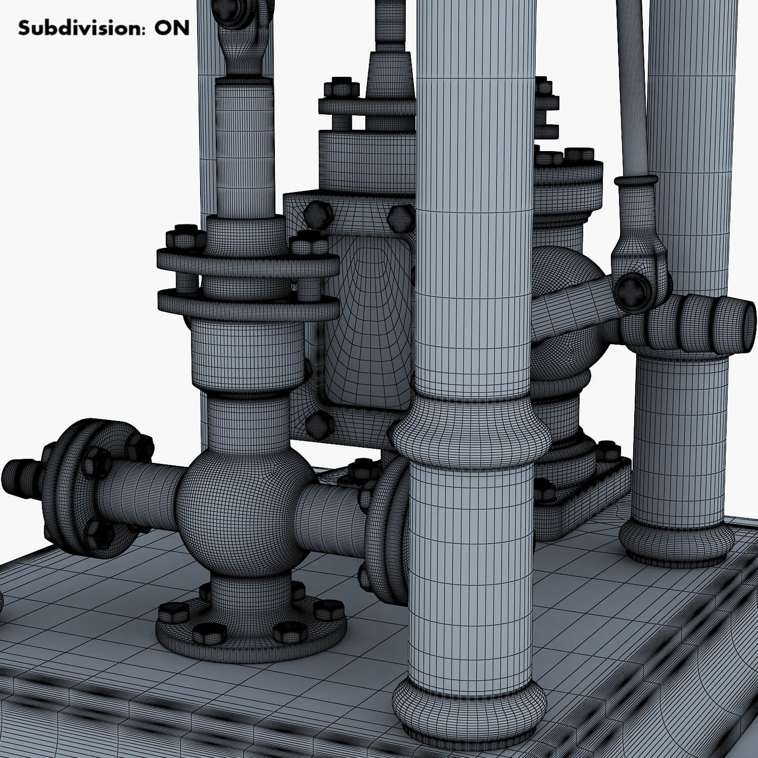 Classic Beam Steam Engine With Flywheel M1 - 3D Model by Zurel
