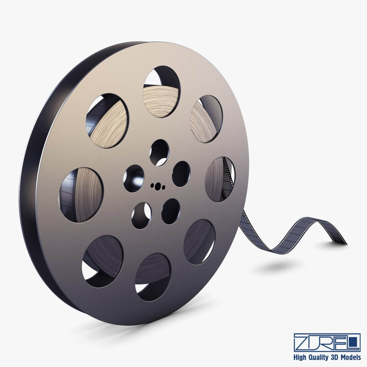 Video Film Reel 35mm V 1 - 3D Model by Zurel
