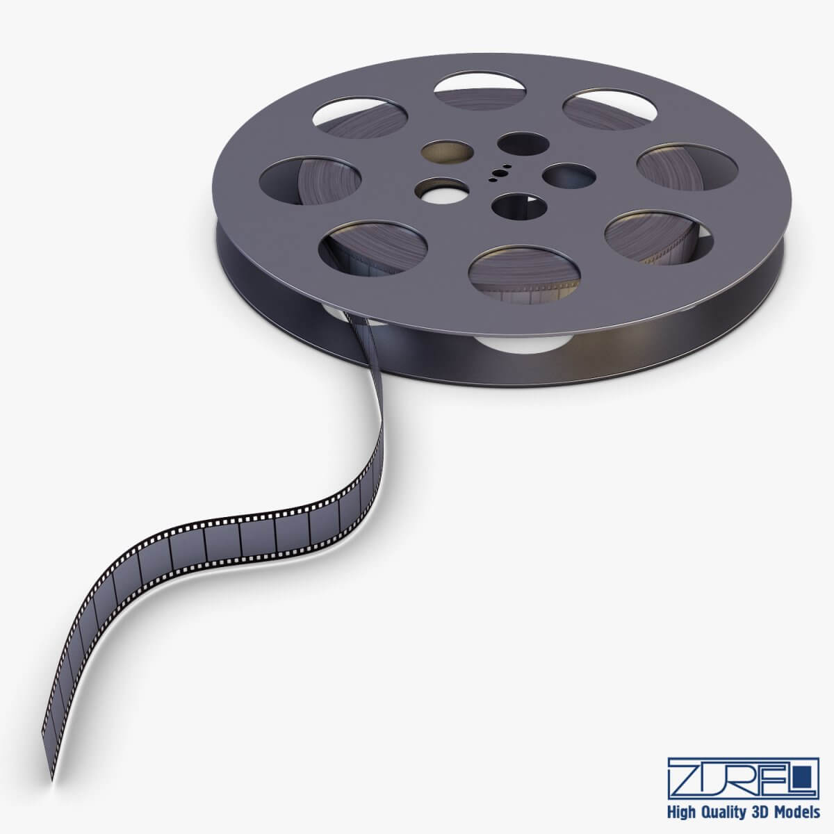 Video Film Reel 35mm V 1 - 3D Model by Zurel