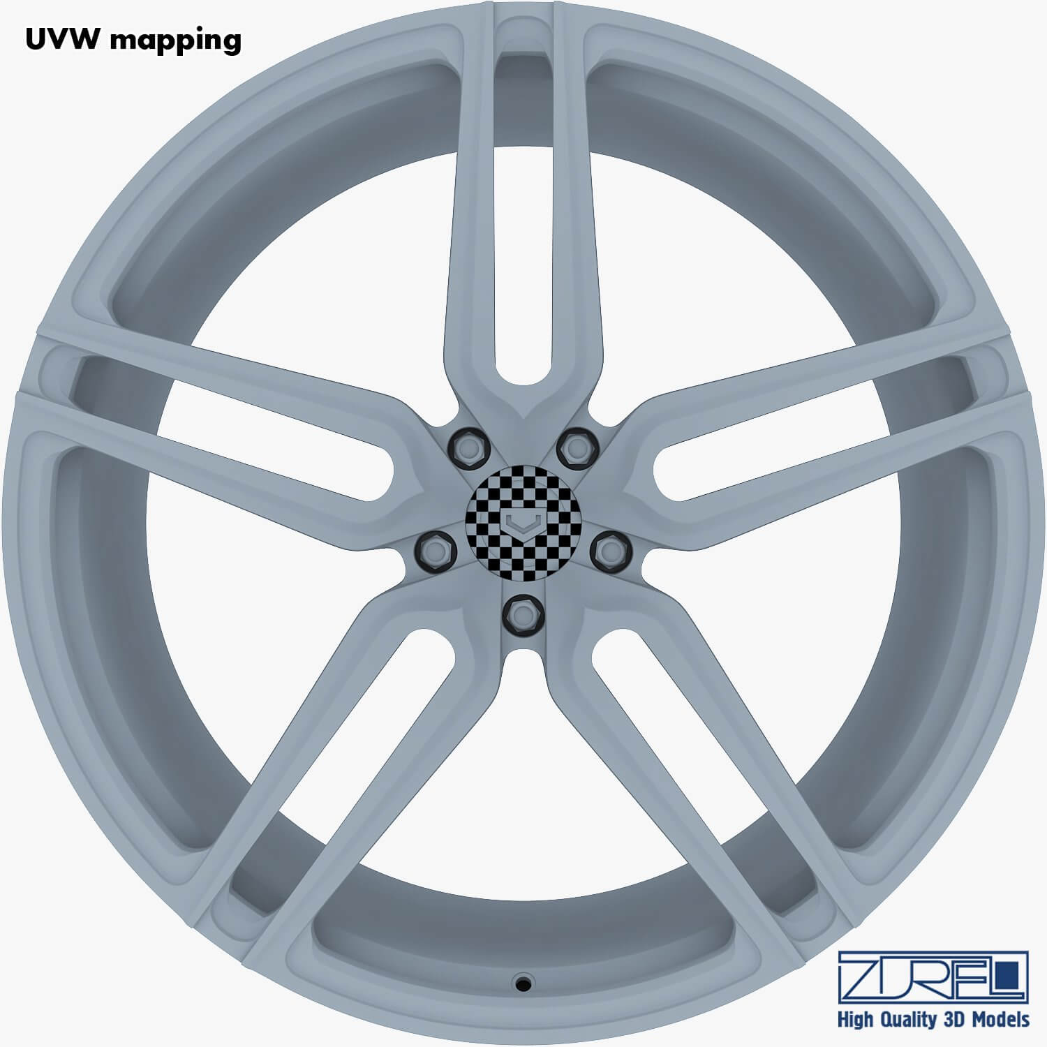 Vossen HC-1 19 Wheel Silver 3D Model by Zurel