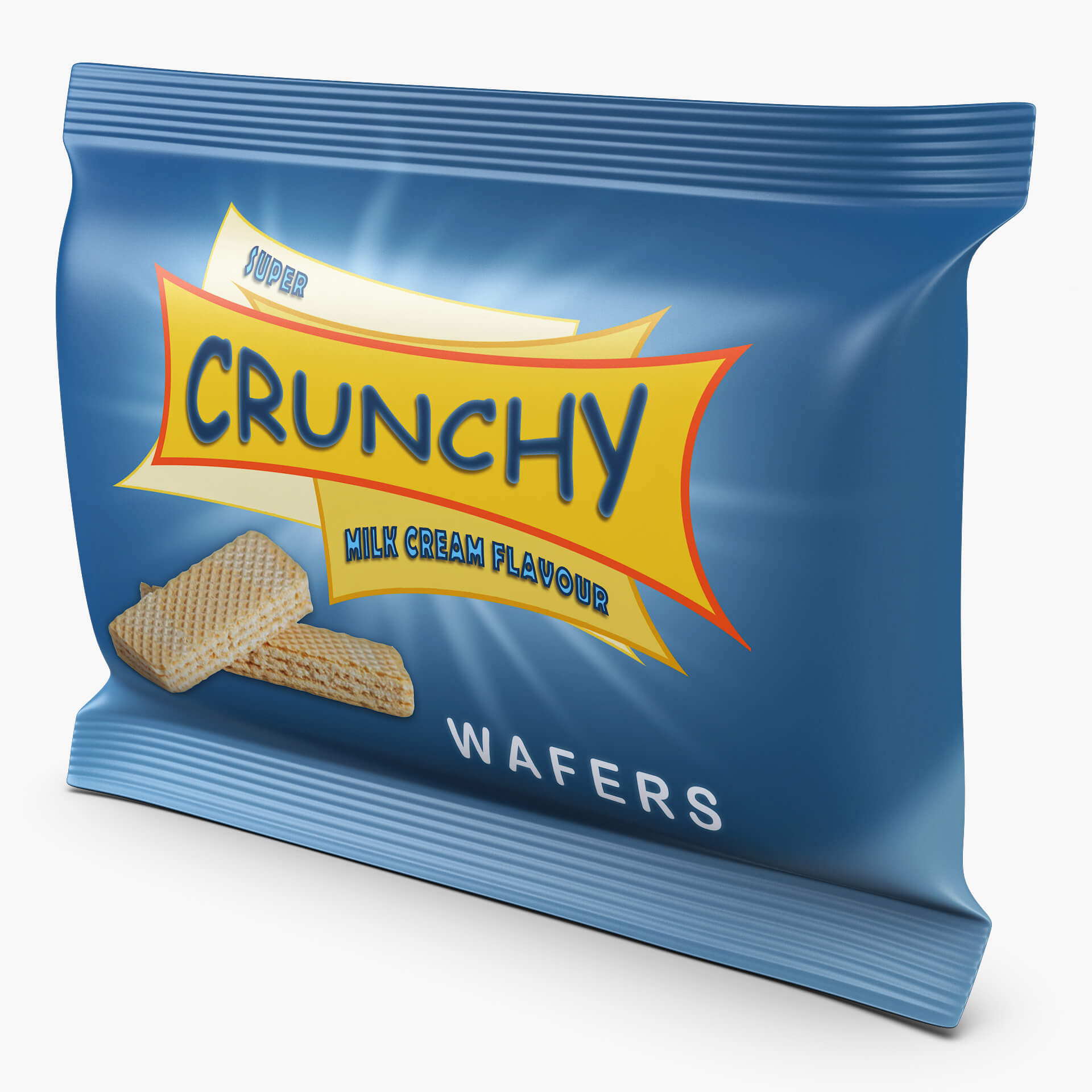 Wafers Crunchy Packaging Simple M 1 - 3D Model by Zurel