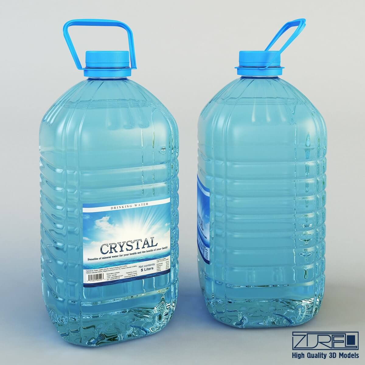 Water Bottle 5 Liter - 3D Model by Zurel