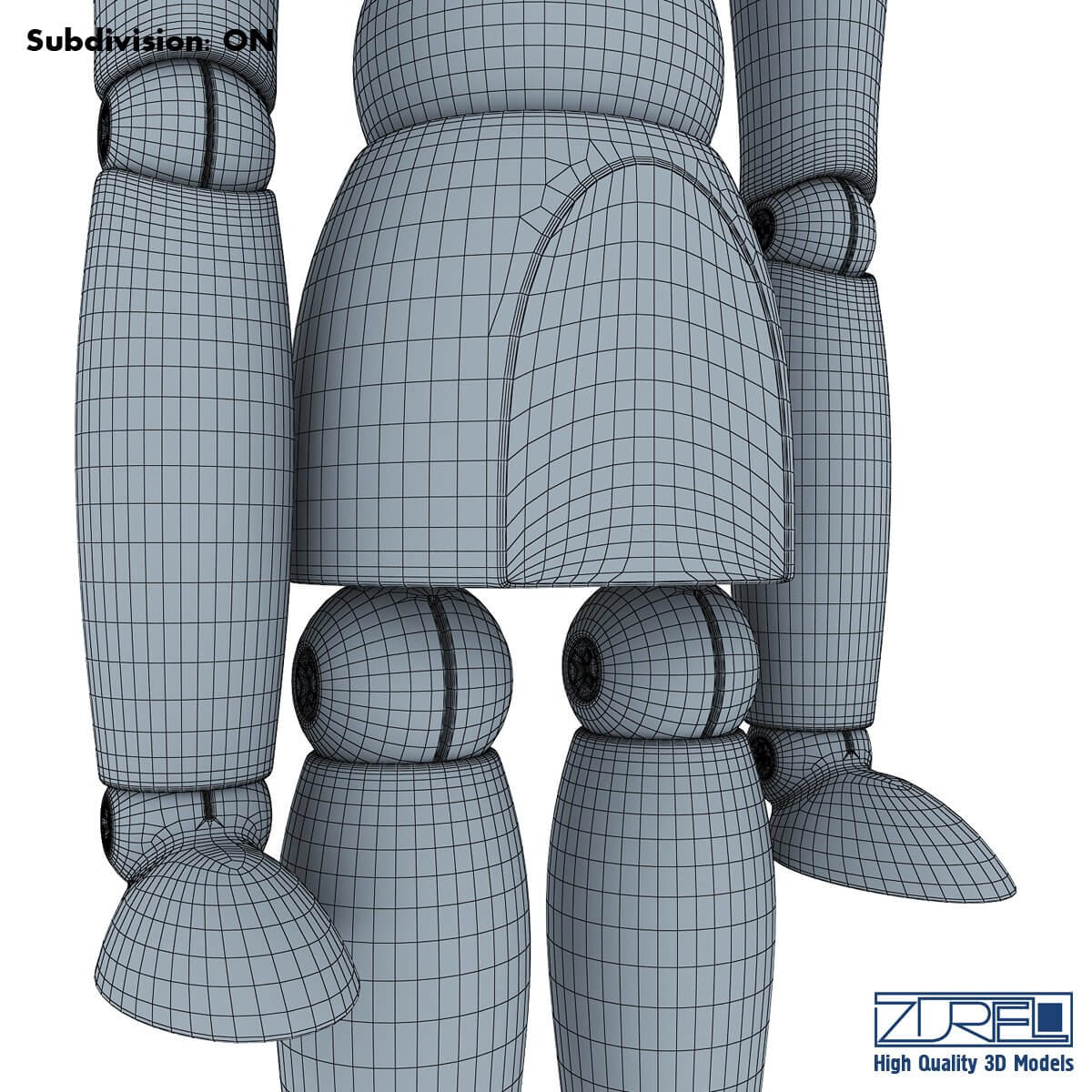 Wood Artist Mannequin - 3D Model by Zurel