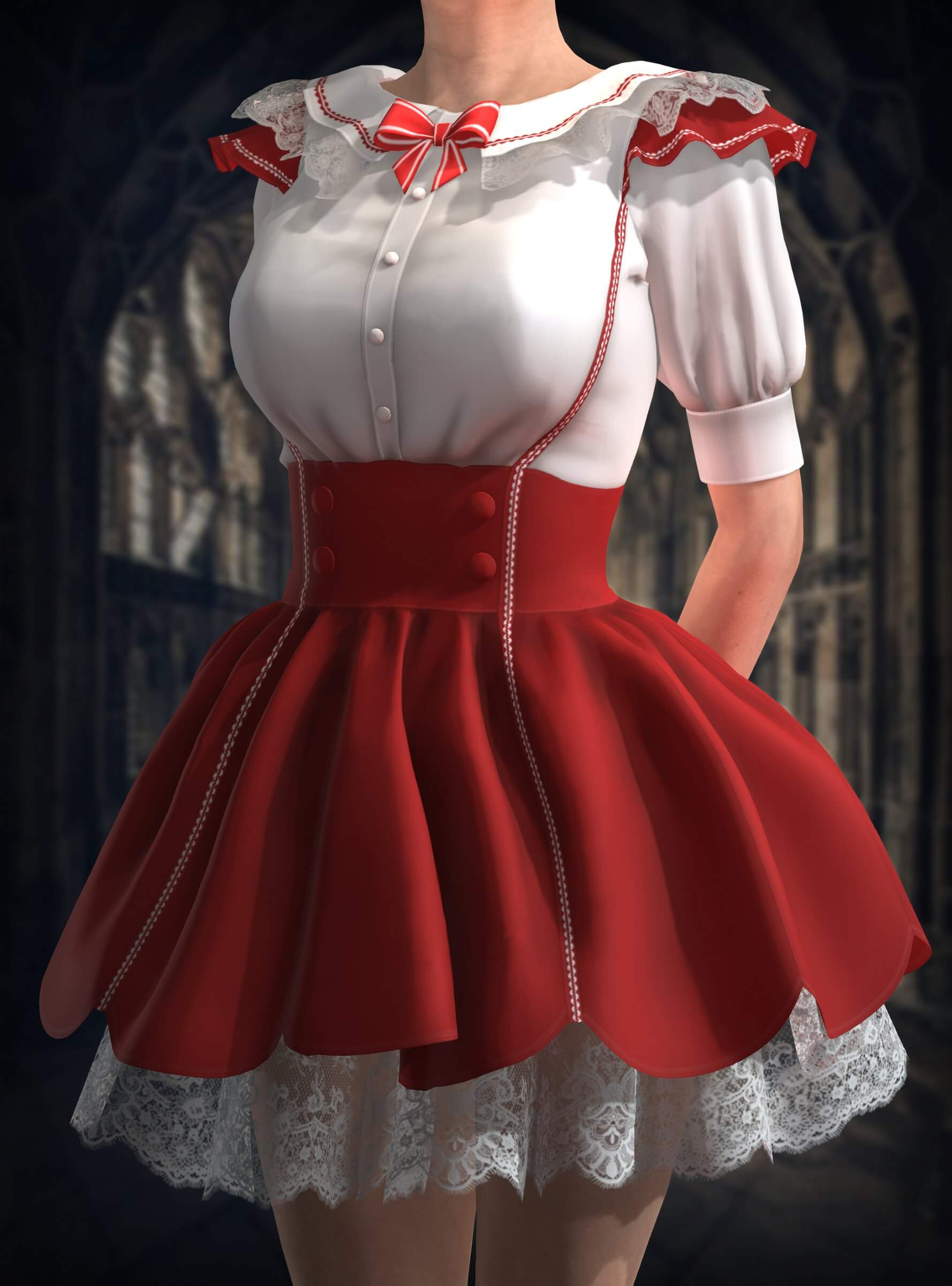 Gothic-Loli Dress - 3 Colors 3D Model by zvanka